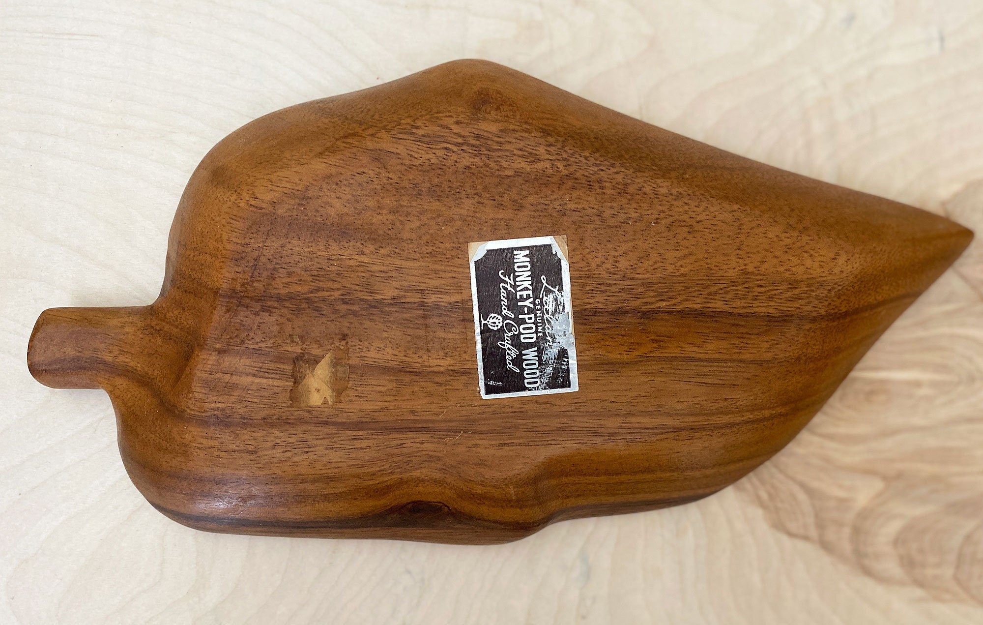 Vintage Leilani Monkey Pod Three Leaf Divided Serving Dish | Shop THRILLING