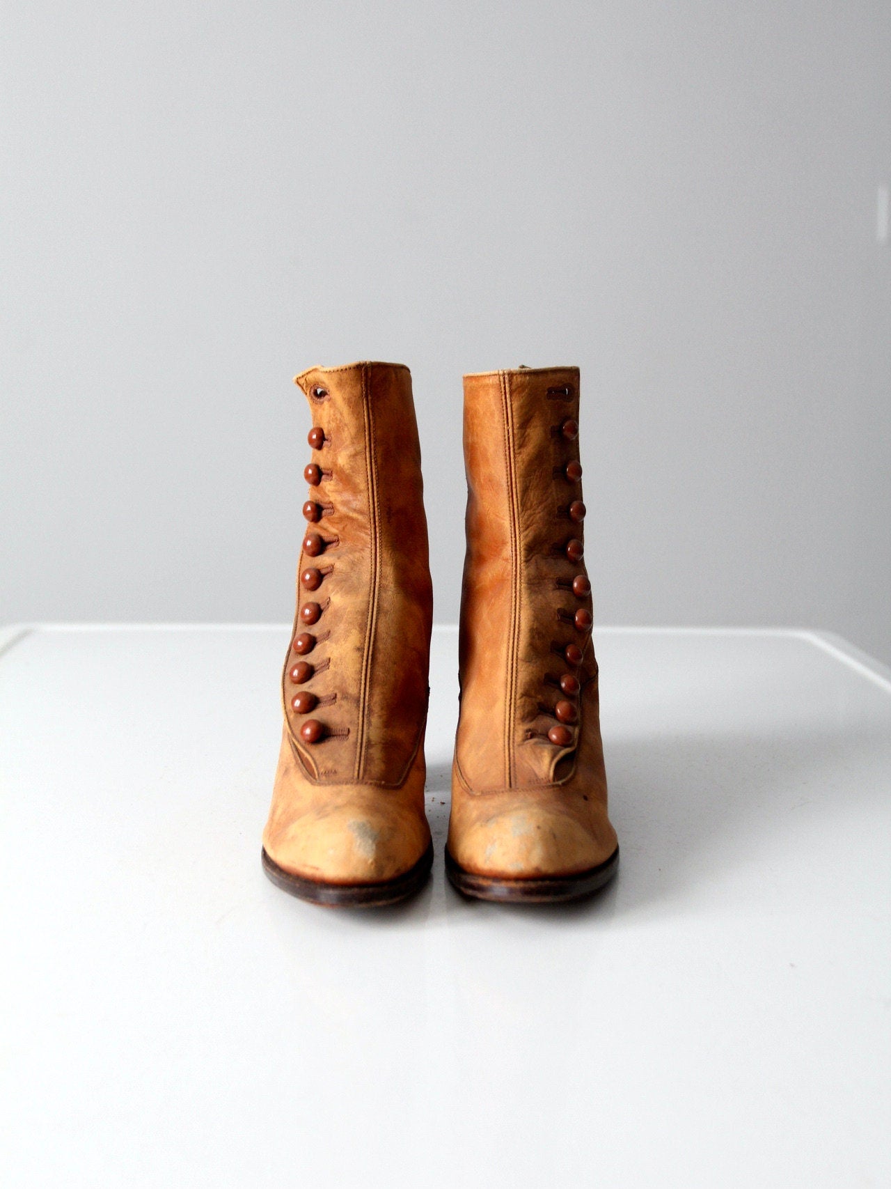 Vintage Edwardian Leathertan Side Button Up Boots | Shop THRILLING