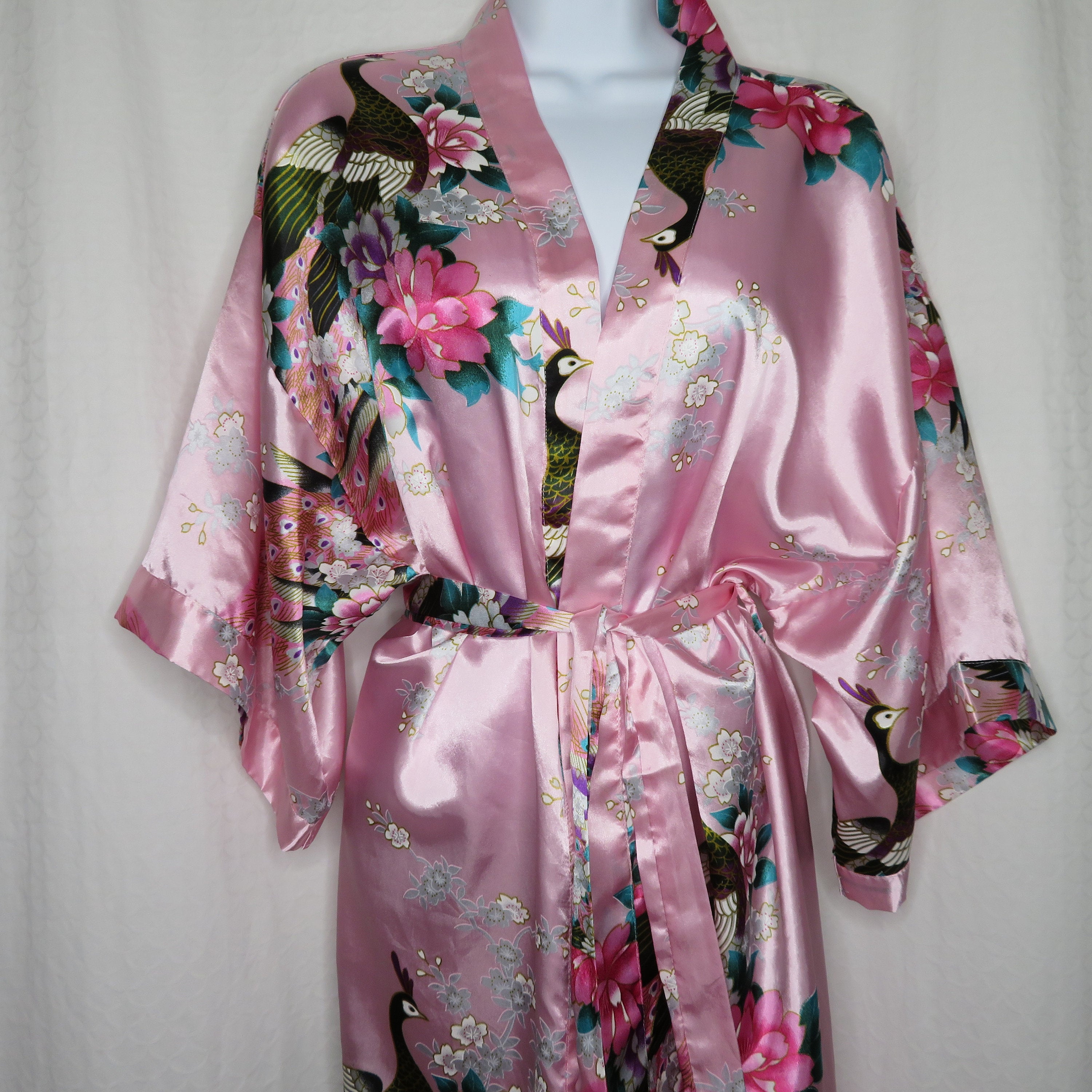 Vintage Pink Stain Peacock Dressing Robe | Shop THRILLING