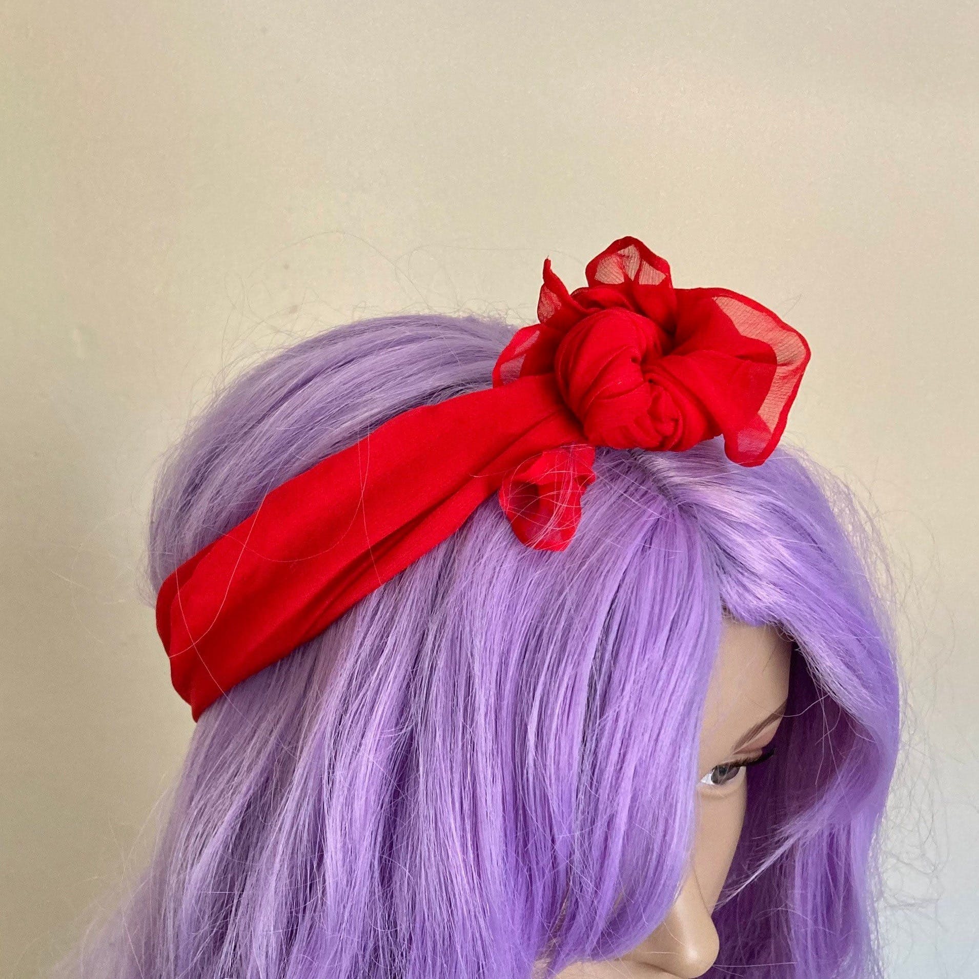 Vintage Cherry Red Sheer Silk Scarf | Shop THRILLING