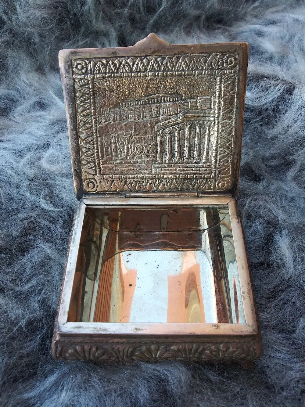 Vintage 50s Greek Parthenon Bronze Cigarette Case Stash Box | Shop ...