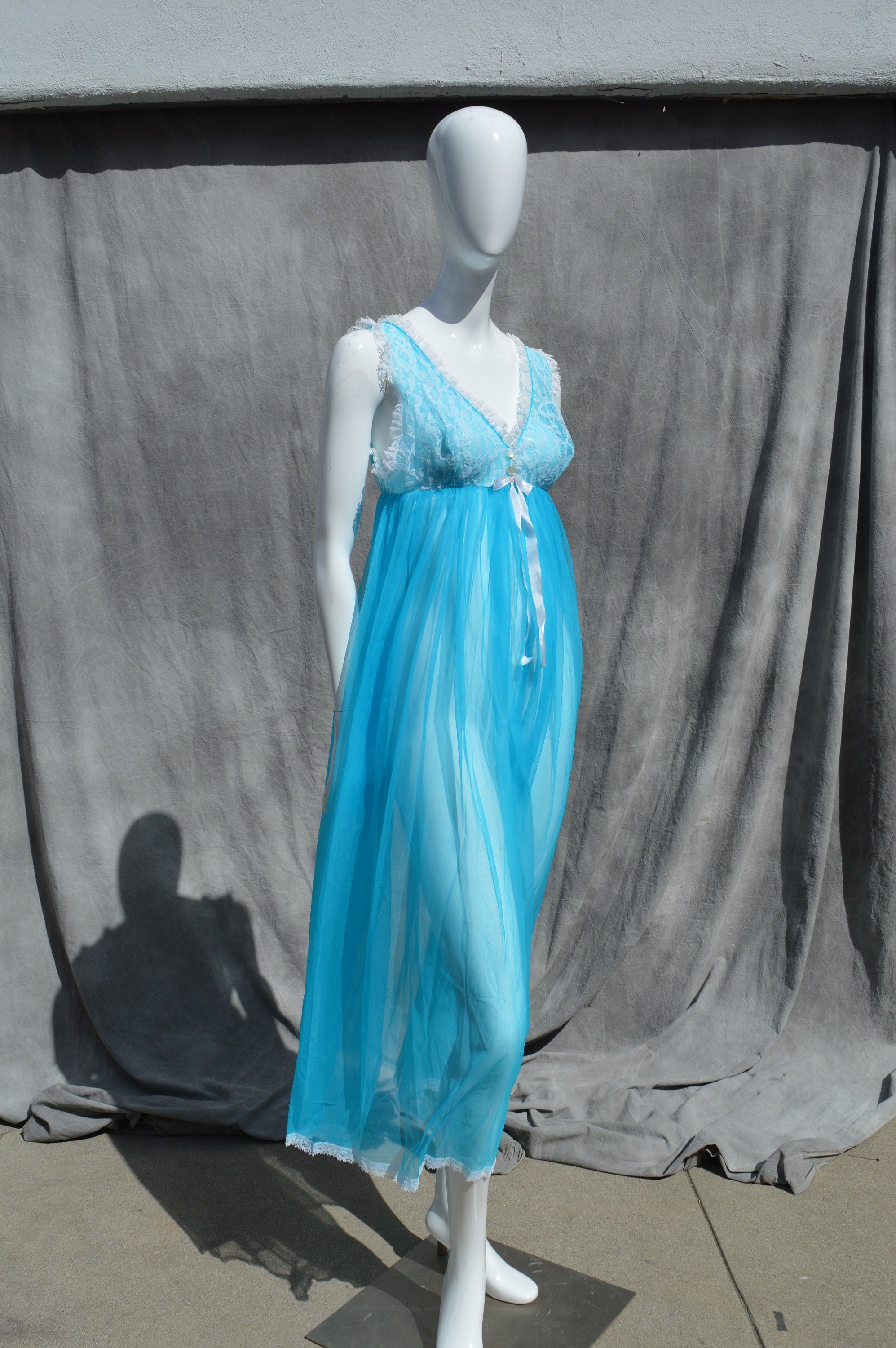 Vintage 60s Lingerie Never Used Old Stock Nightgown Sheer Slip and Rob ...