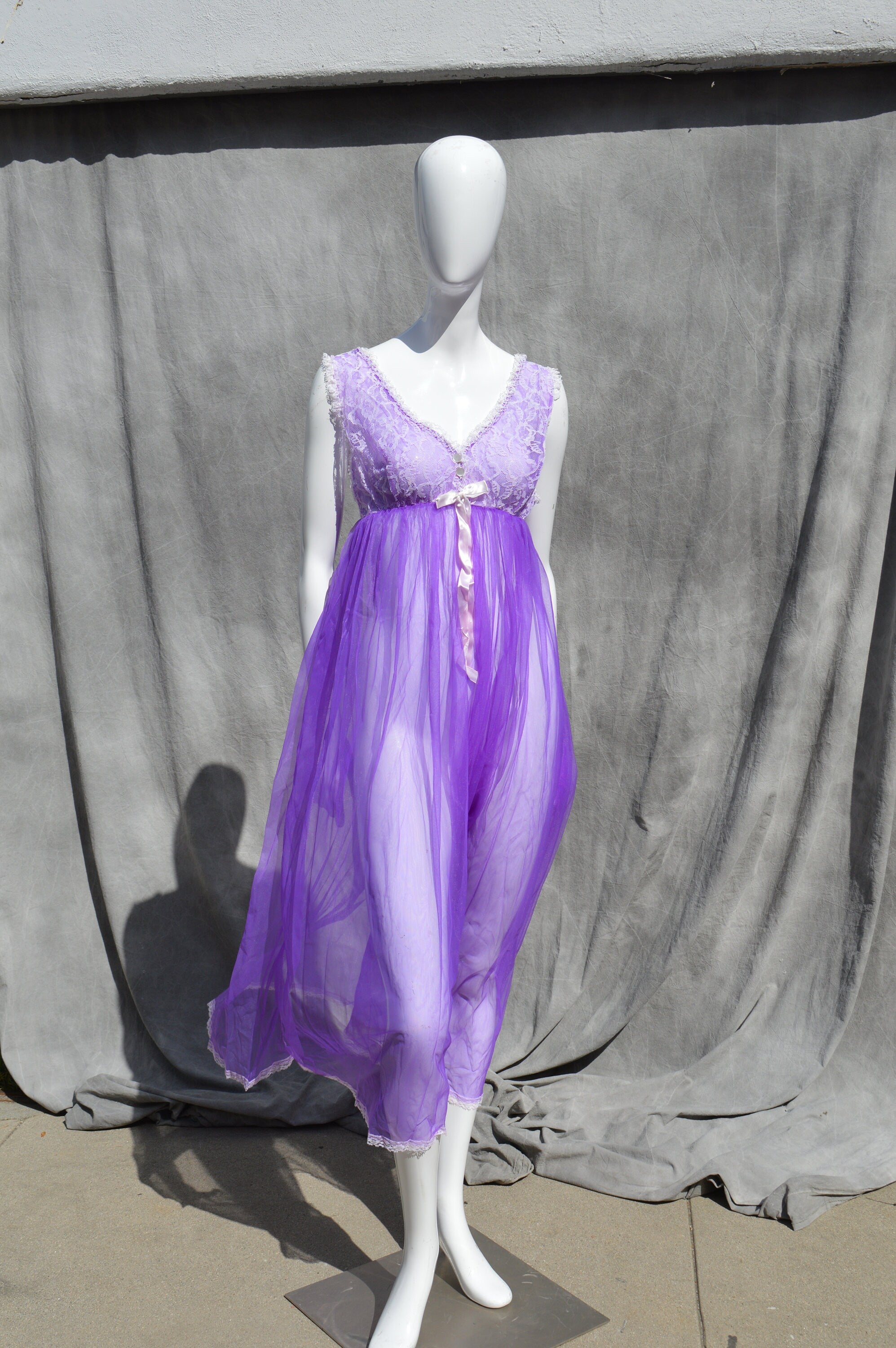 Vintage 60s Lingerie Never Used Old Stock Nightgown Sheer Slip and Rob ...