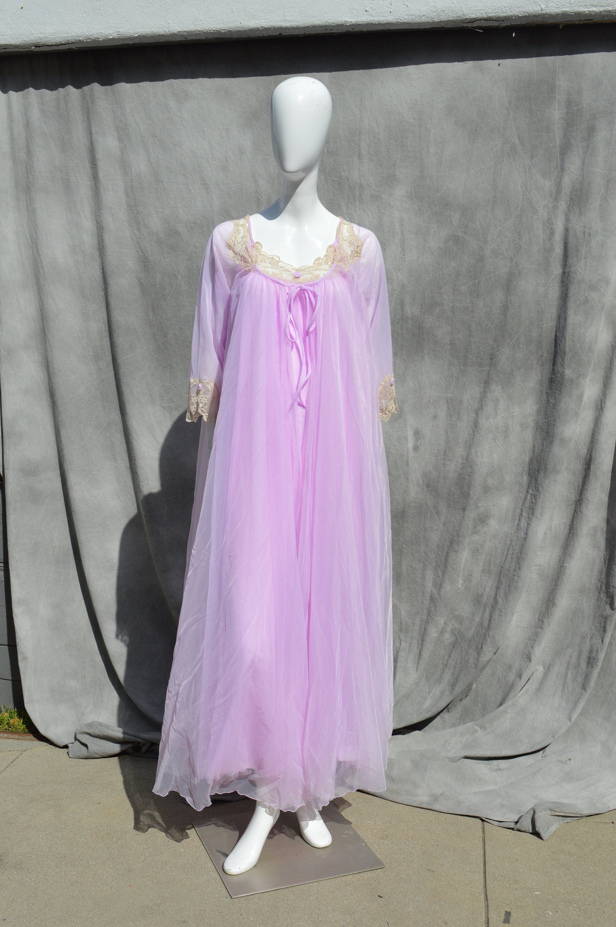 Vintage 60s Lingerie Never Used Old Stock Nightgown Set Slip and Robe ...