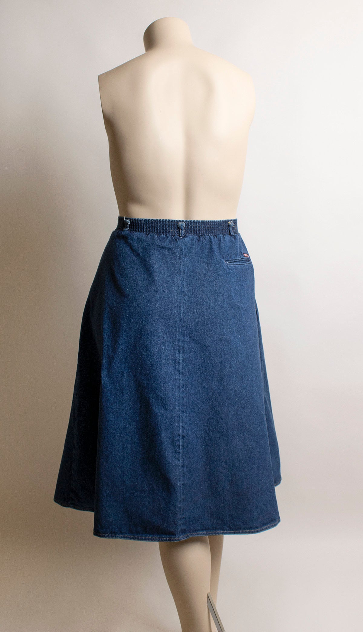 Vintage 80s Dark Blue A-Line Flared 80s Jean Skirt by Sasson by Sasson ...