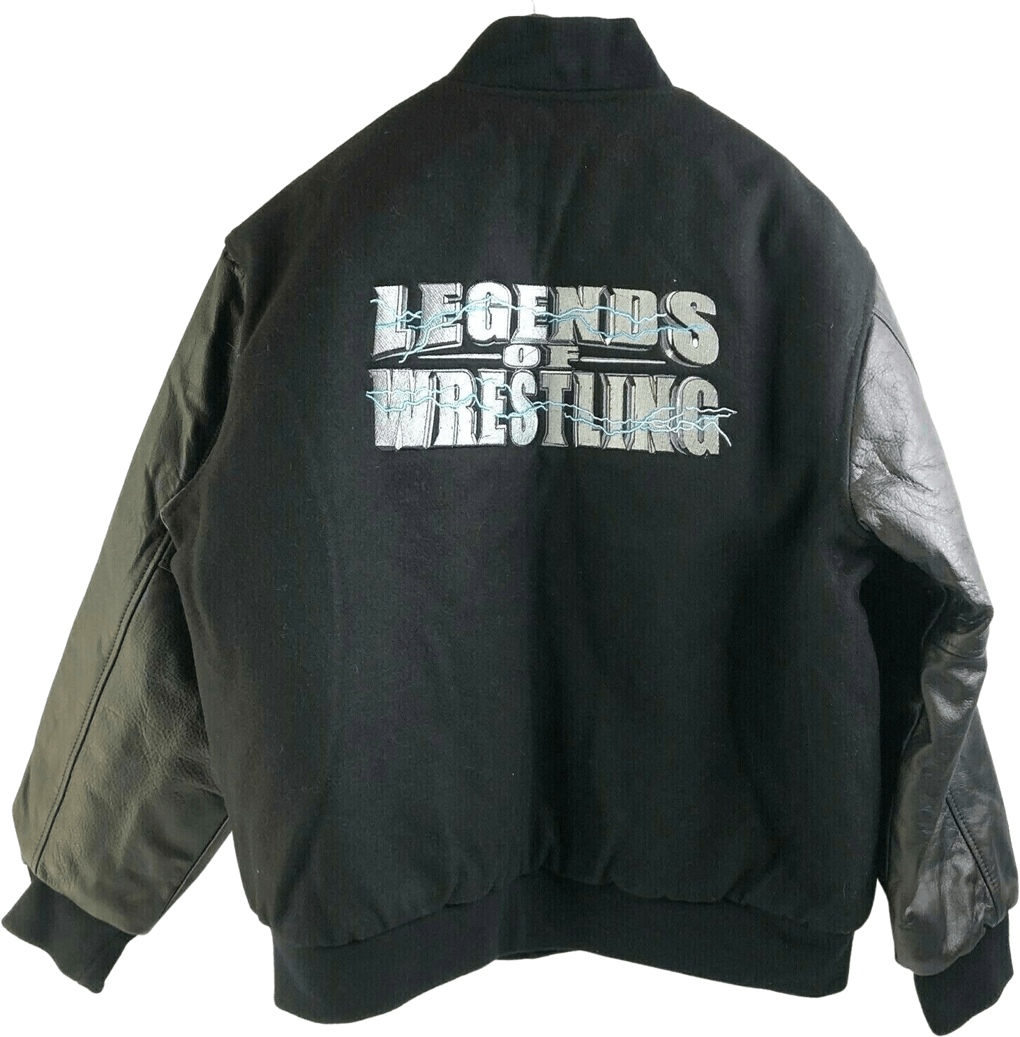 Vintage Legends of Wrestling Black Wool and Leather Jacket by Game ...