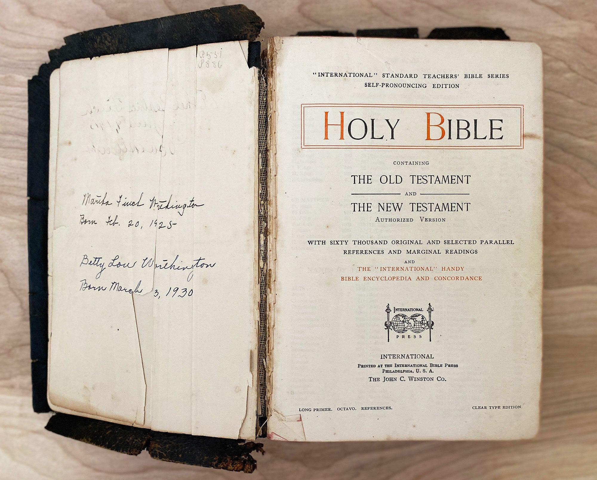 Vintage Antique Teaching Bible with Encyclopedia and Concordance Old ...