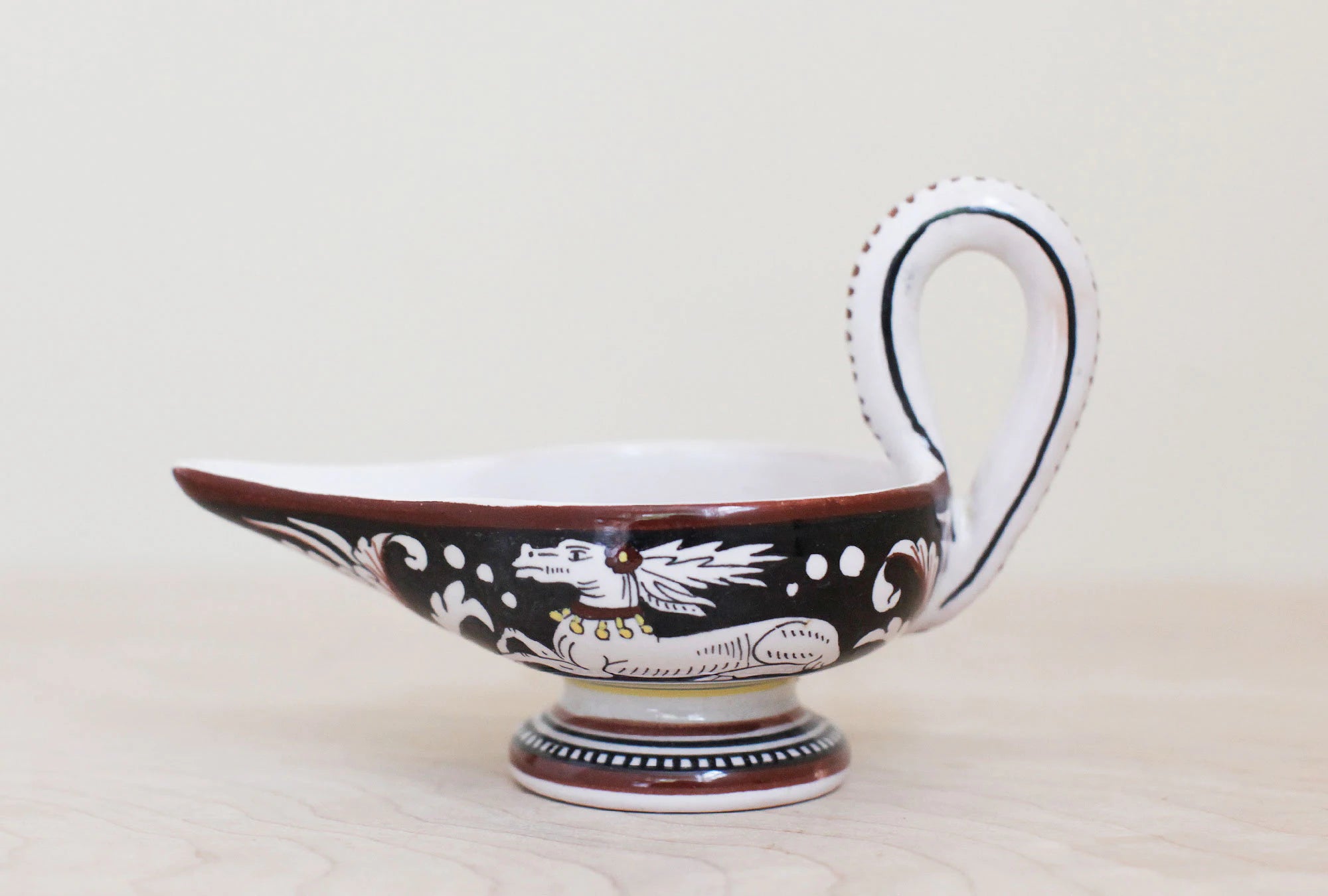 Vintage Labor Deruta Resting Deer Ceramic Candle Holder Beautiful Hand ...