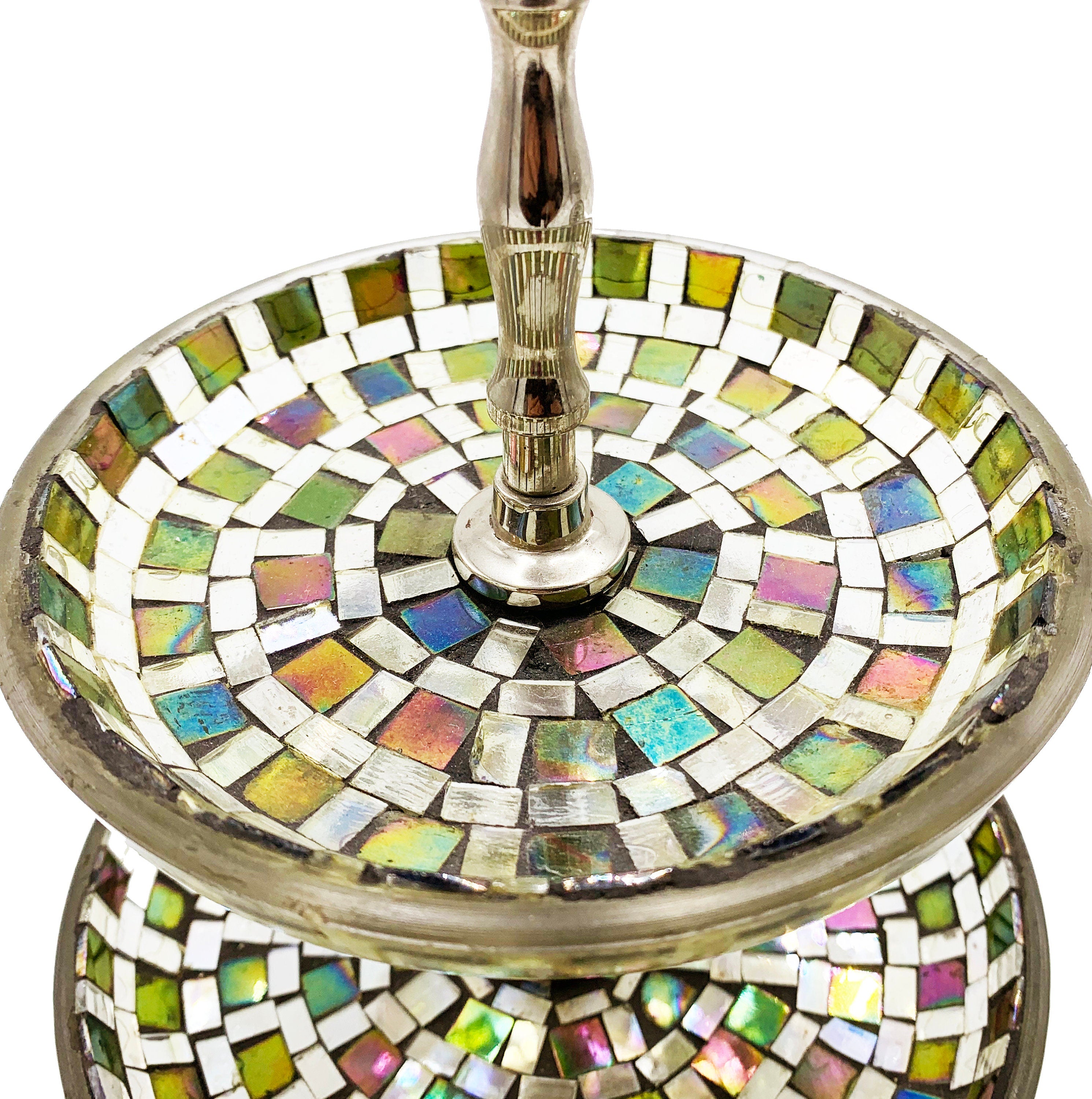 Vintage Iridescent Mosaic Tiled Two-Tier Trays - a Pair | Shop THRILLING