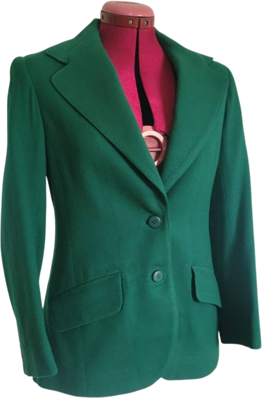 Vintage Vogue American Designer Emerald Green Jacket/coat with Hand St ...