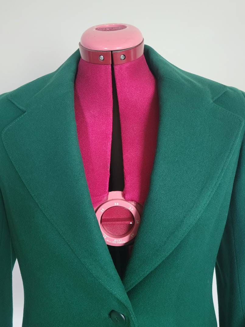 Vintage Vogue American Designer Emerald Green Jacket/coat with Hand St ...