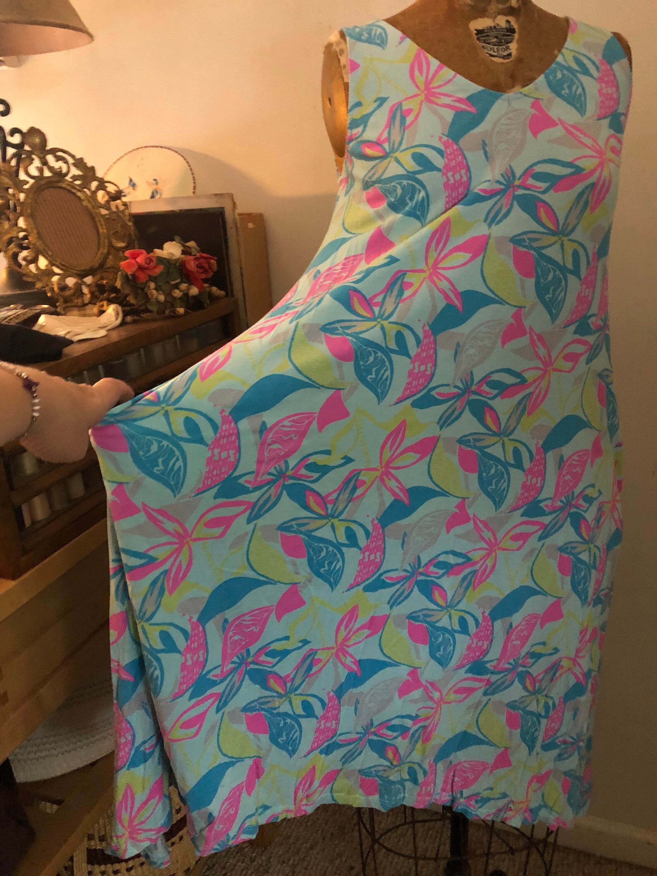 90s Vintage Fresh Produce Tank Tent Dress with Pockets by Fresh Produc ...