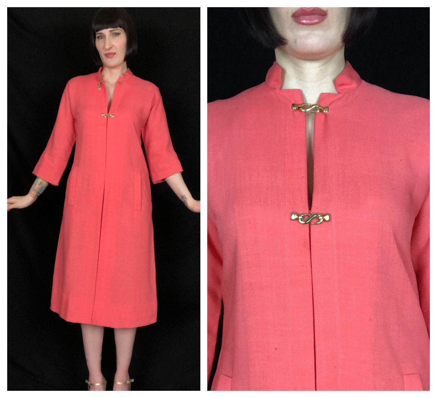 Vintage 60s Pauline Trigere A-Line Shift Dress Classic Minimalist Salm ...
