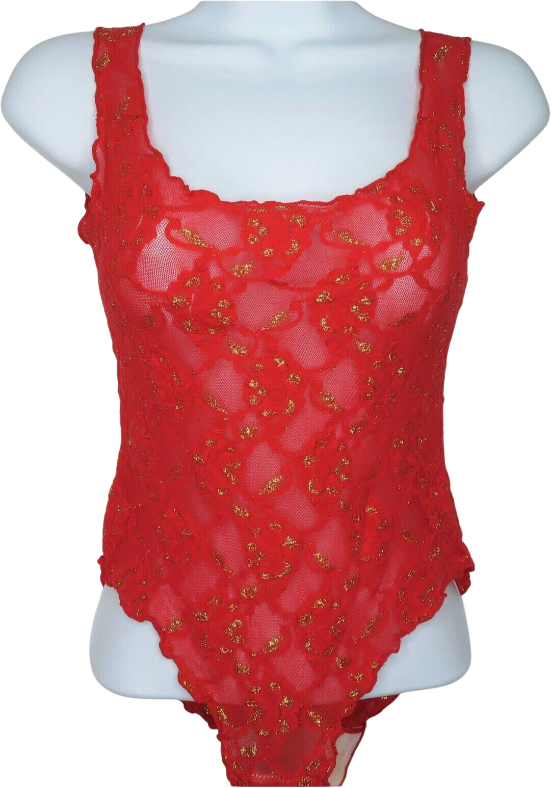 Vintage Red Nylon Gold Metallic Lingerie | Shop THRILLING