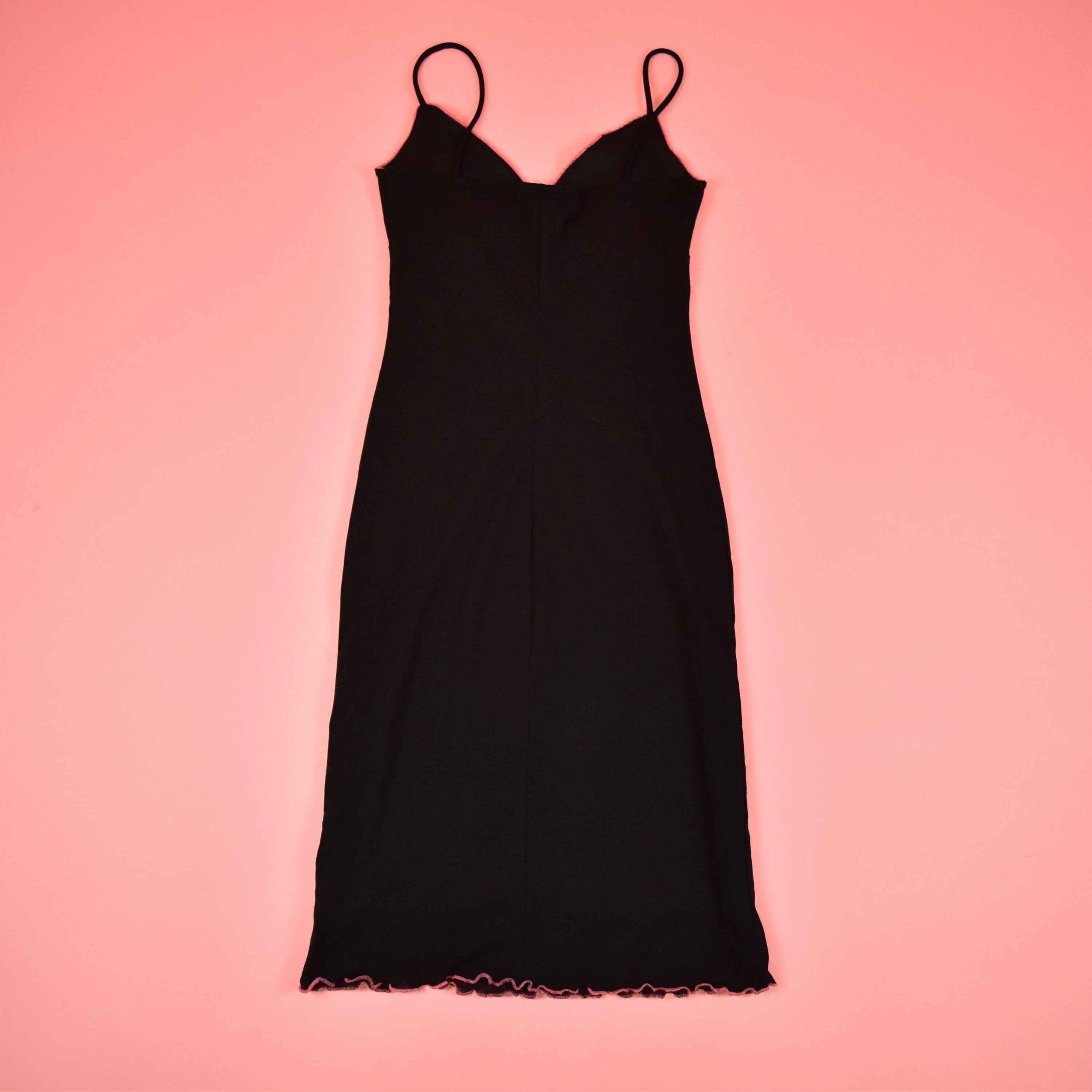 Vintage 90’s Pink Rose Black Midi Dress | Shop THRILLING