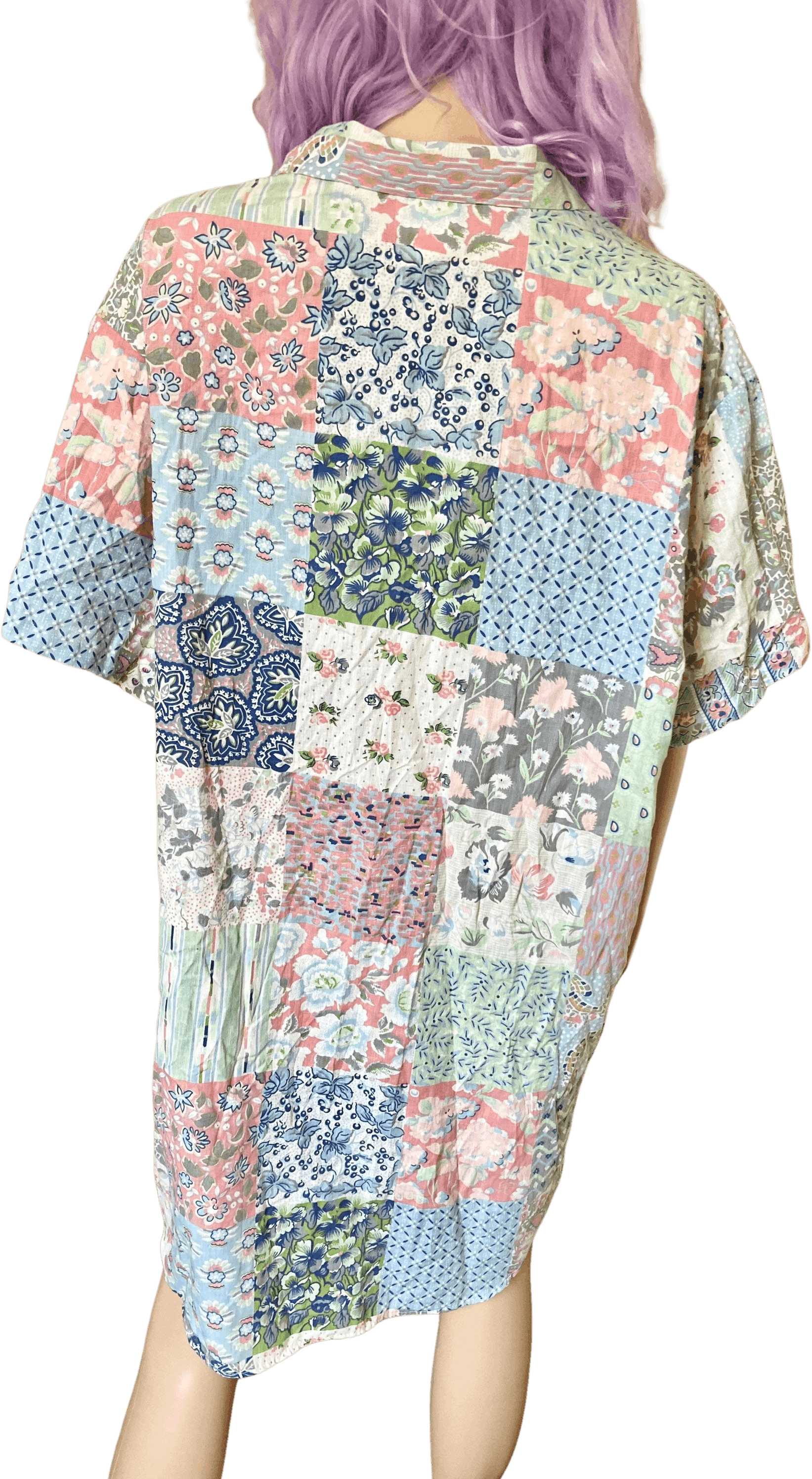 Vintage 80’s Patchwork Print Shirt Dress by Improved Living | Shop ...