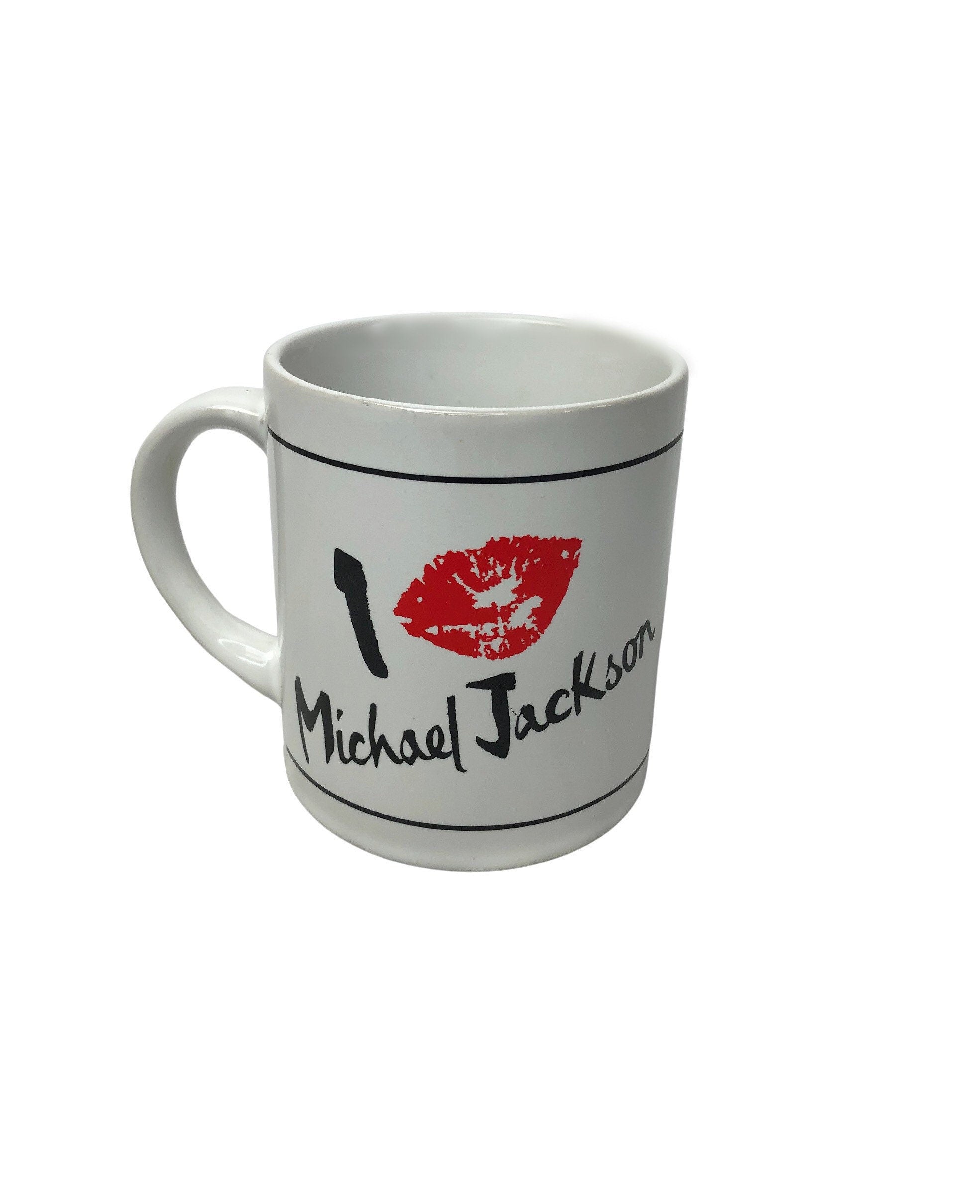 Vintage 80s I Love Michael Jackson Kiss Coffee Mug | Shop THRILLING
