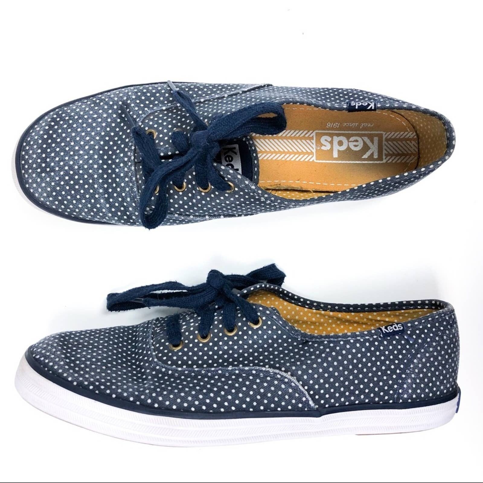Vintage 90’s Keds Champion Micro Dot Navy Blue Lace Up Sneakers | Shop ...