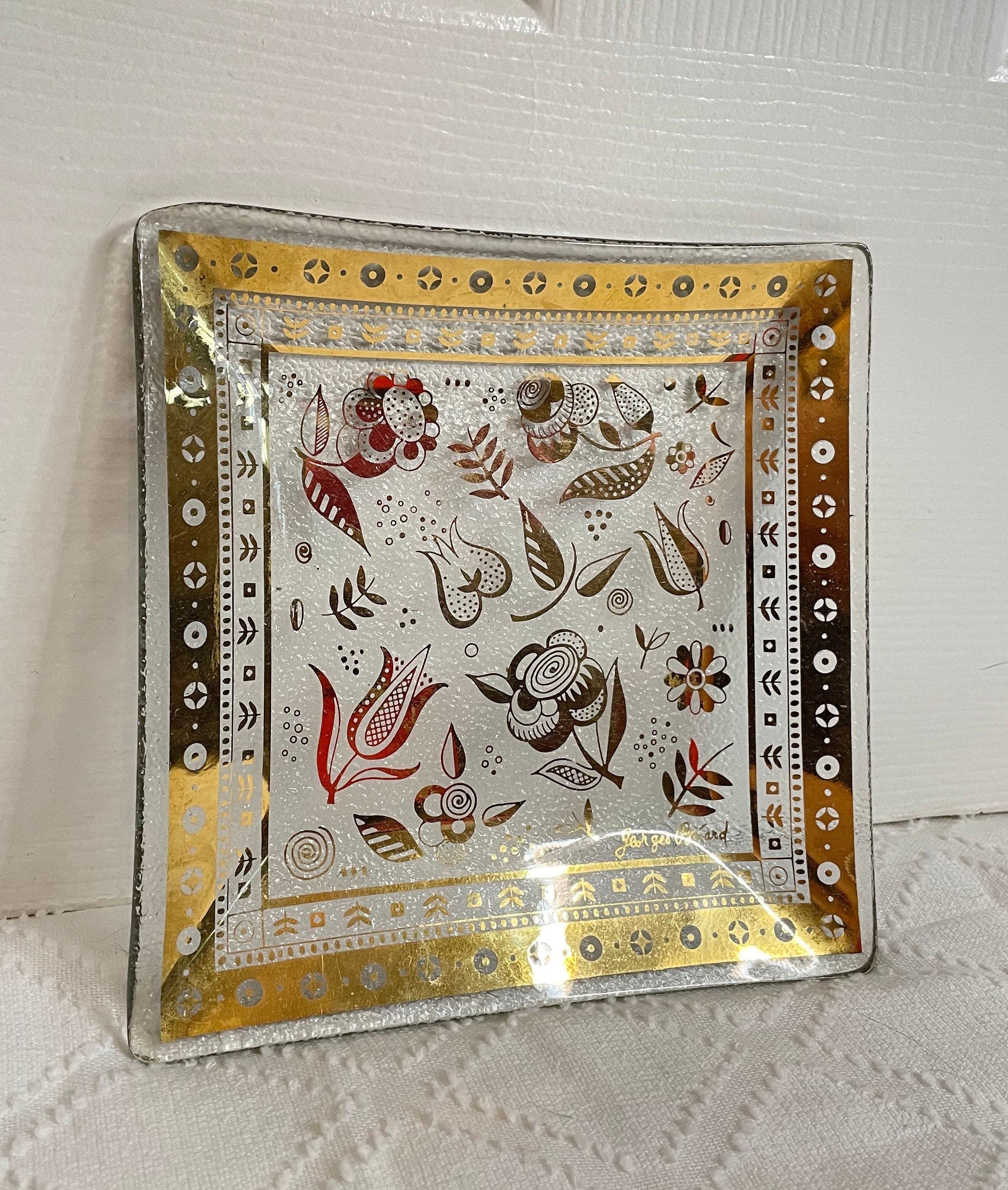 Vintage Mid Century Modern Gold Floral Tray by Georges Briard | Shop ...