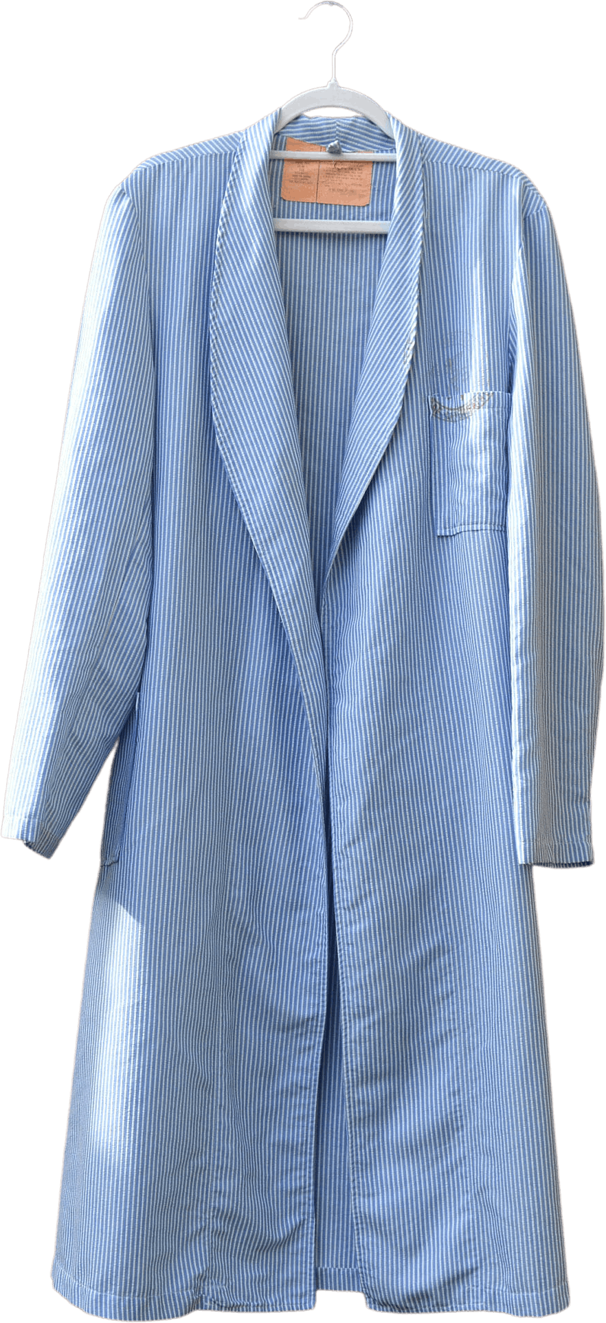 Vintage Men's 80’s Blue White Striped Long Sleeve Robe | Shop THRILLING