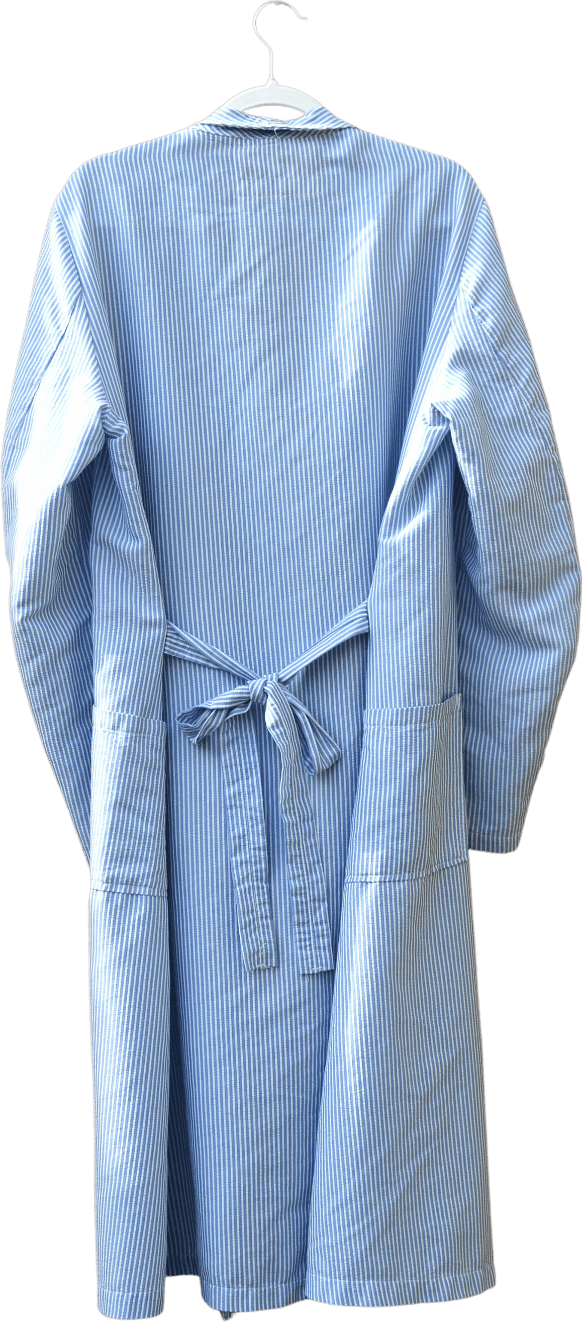 Vintage Men's 80’s Blue White Striped Long Sleeve Robe | Shop THRILLING