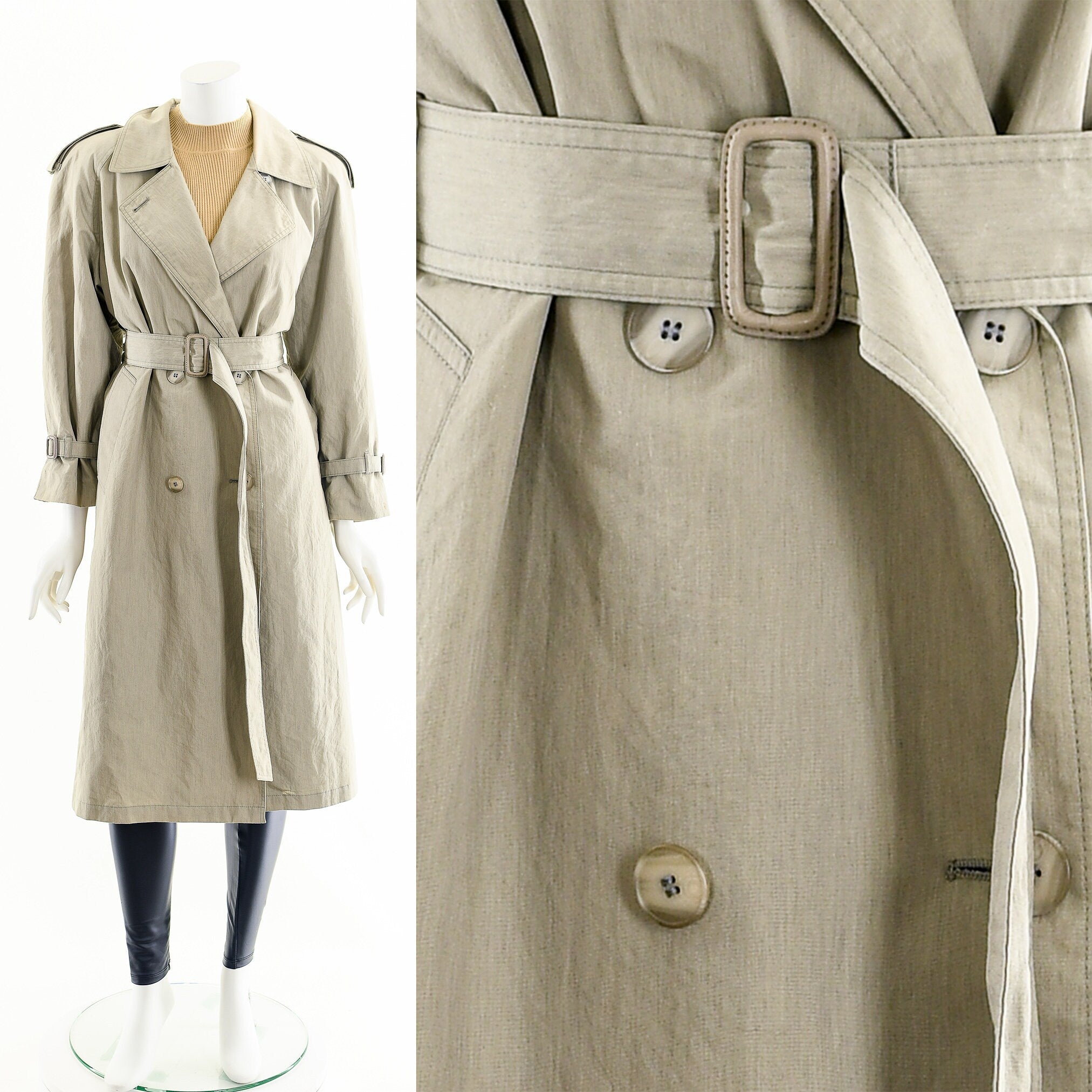Vintage 90s Khaki Trench Coat Duster by London Fog | Shop THRILLING