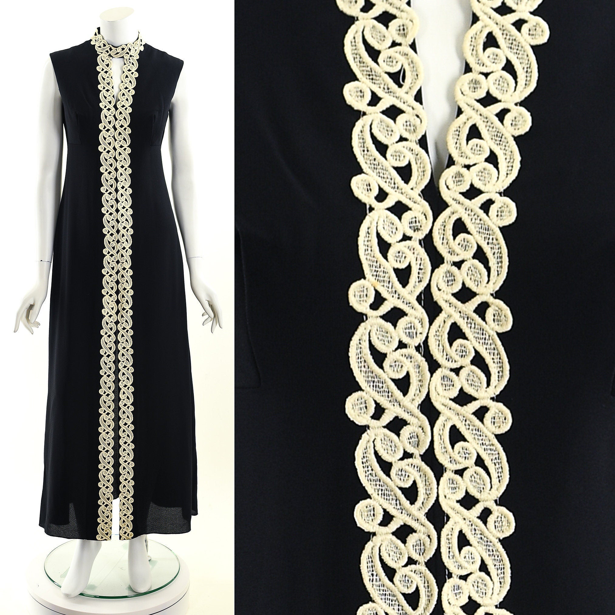 Vintage 60’s Black High Slit Tunic Dress | Shop THRILLING