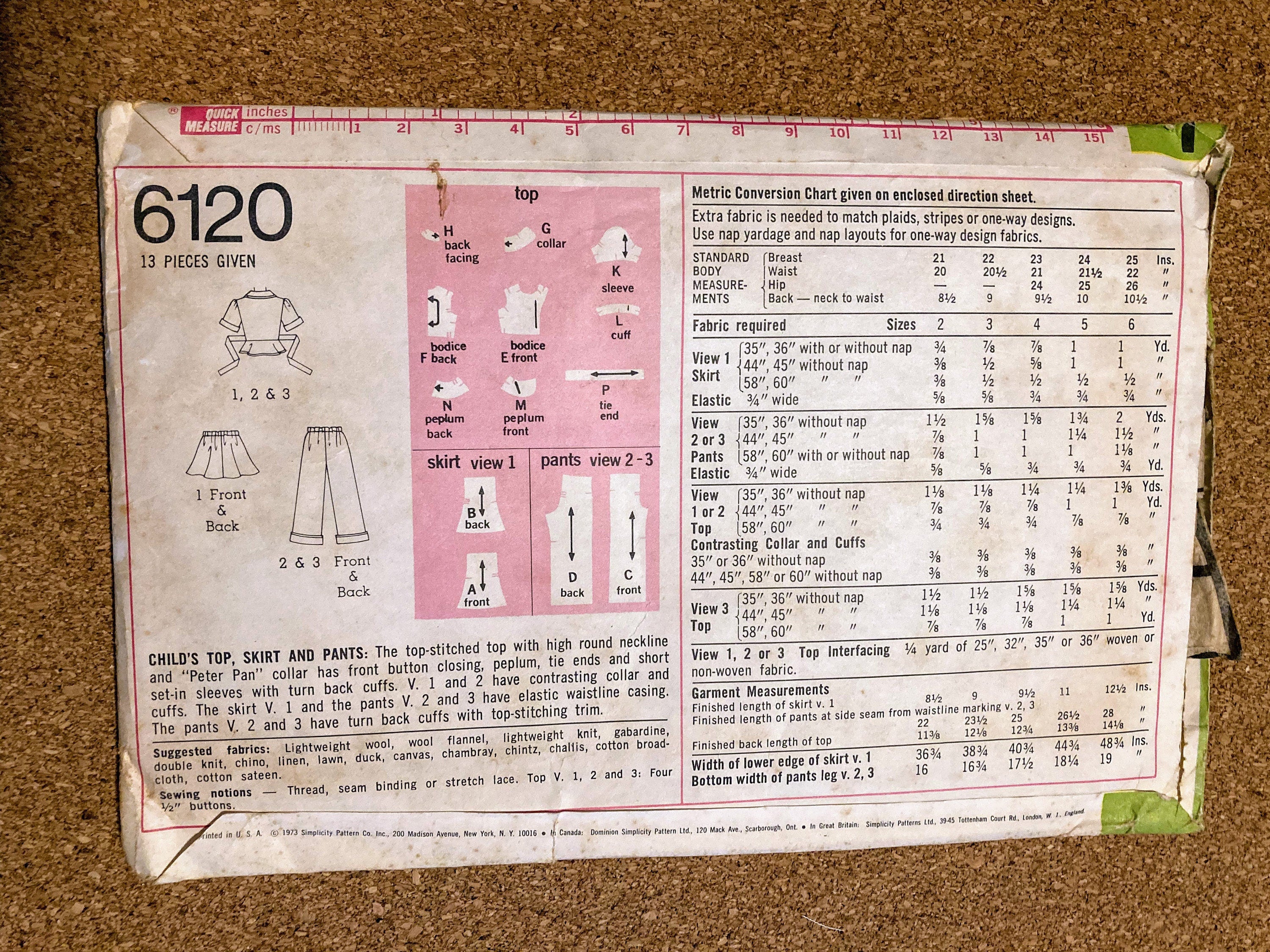 Vintage 1973 Cut Simplicity Sewing Pattern by Simplicity | Shop THRILLING