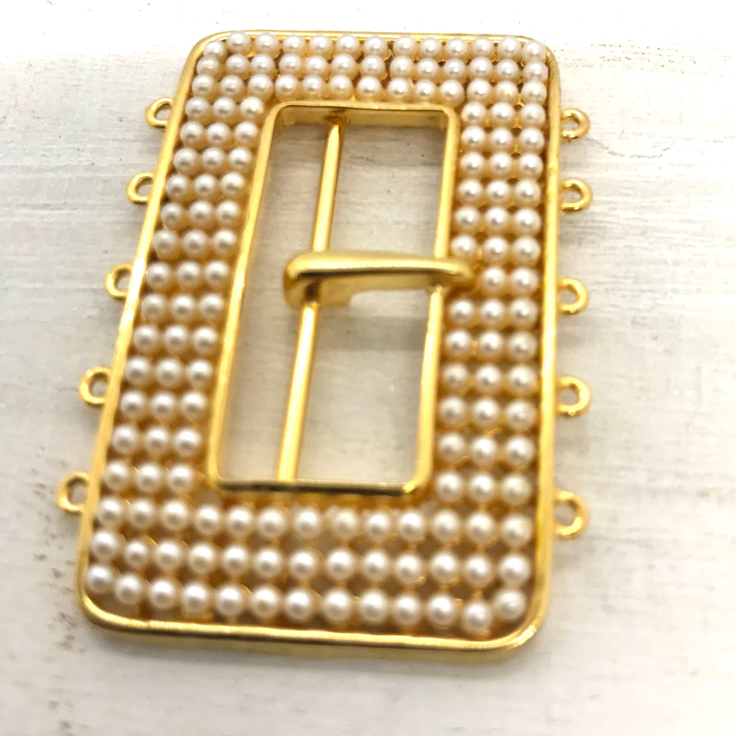 Vintage 50s Pearl Belt Buckle Jewelry Supply | Shop THRILLING