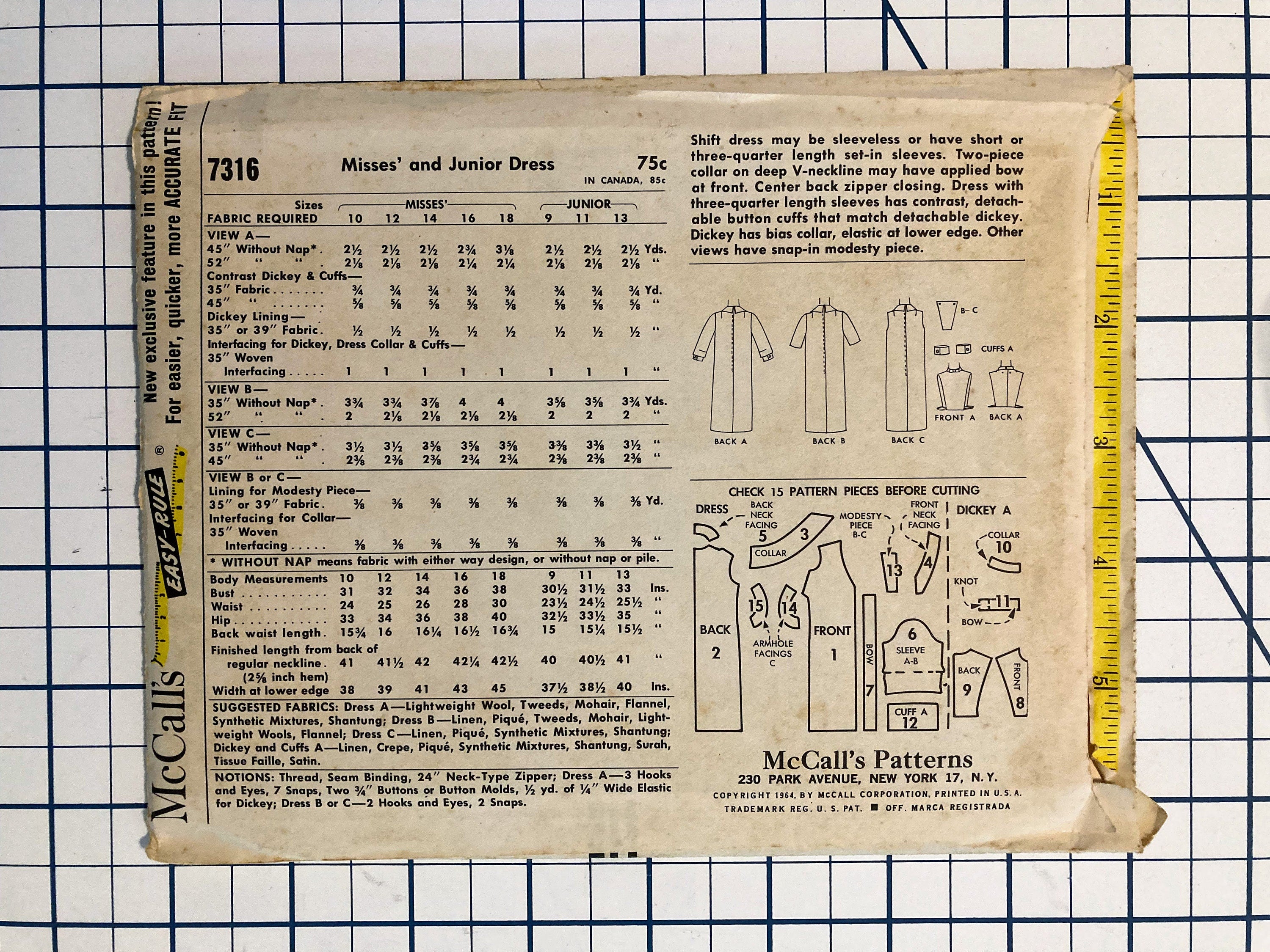 Vintage Shift Knit Dress Mccalls Sewing Pattern by Mccalls | Shop THRILLING