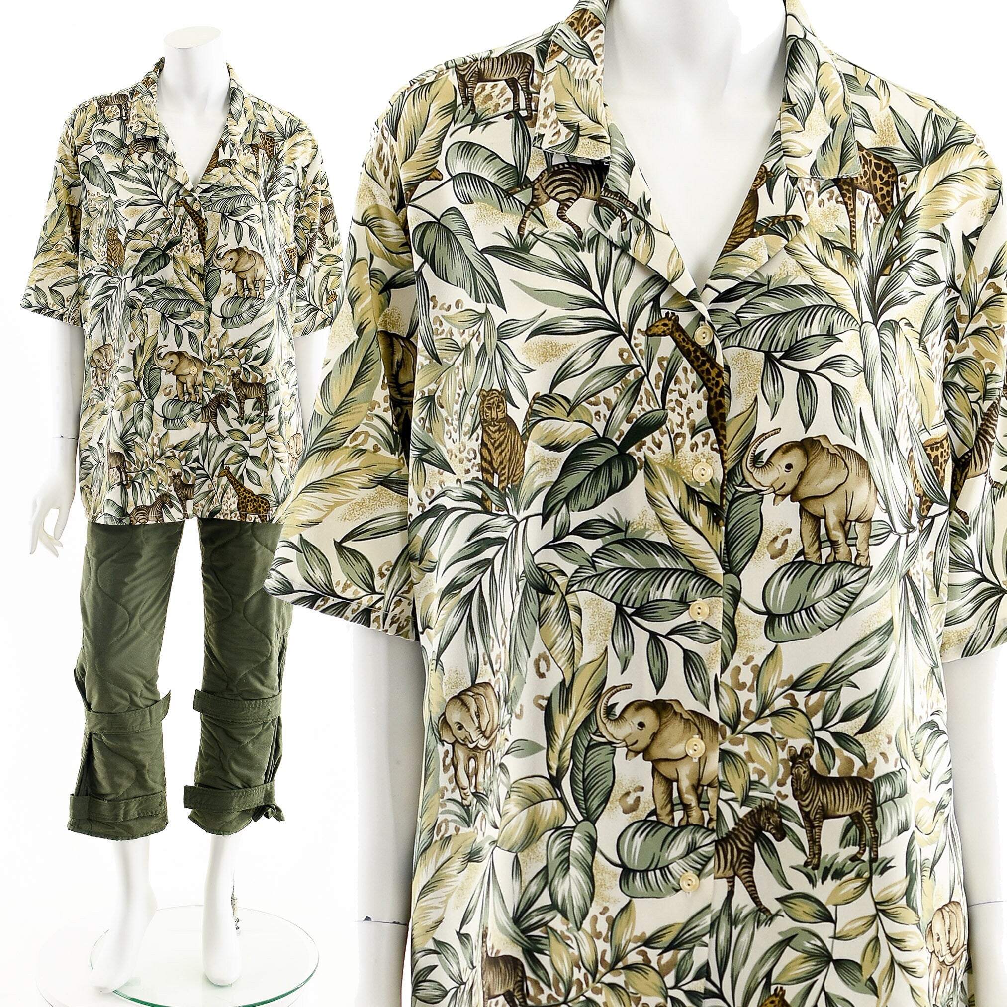 Vintage Jungle Animals 80s Printed Blouse | Shop THRILLING