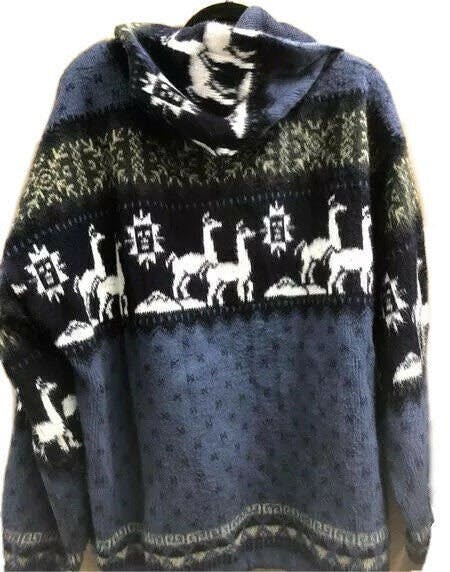 Vintage Alpacas Llamas Western Zip up Hooded Sweater by Andino ...