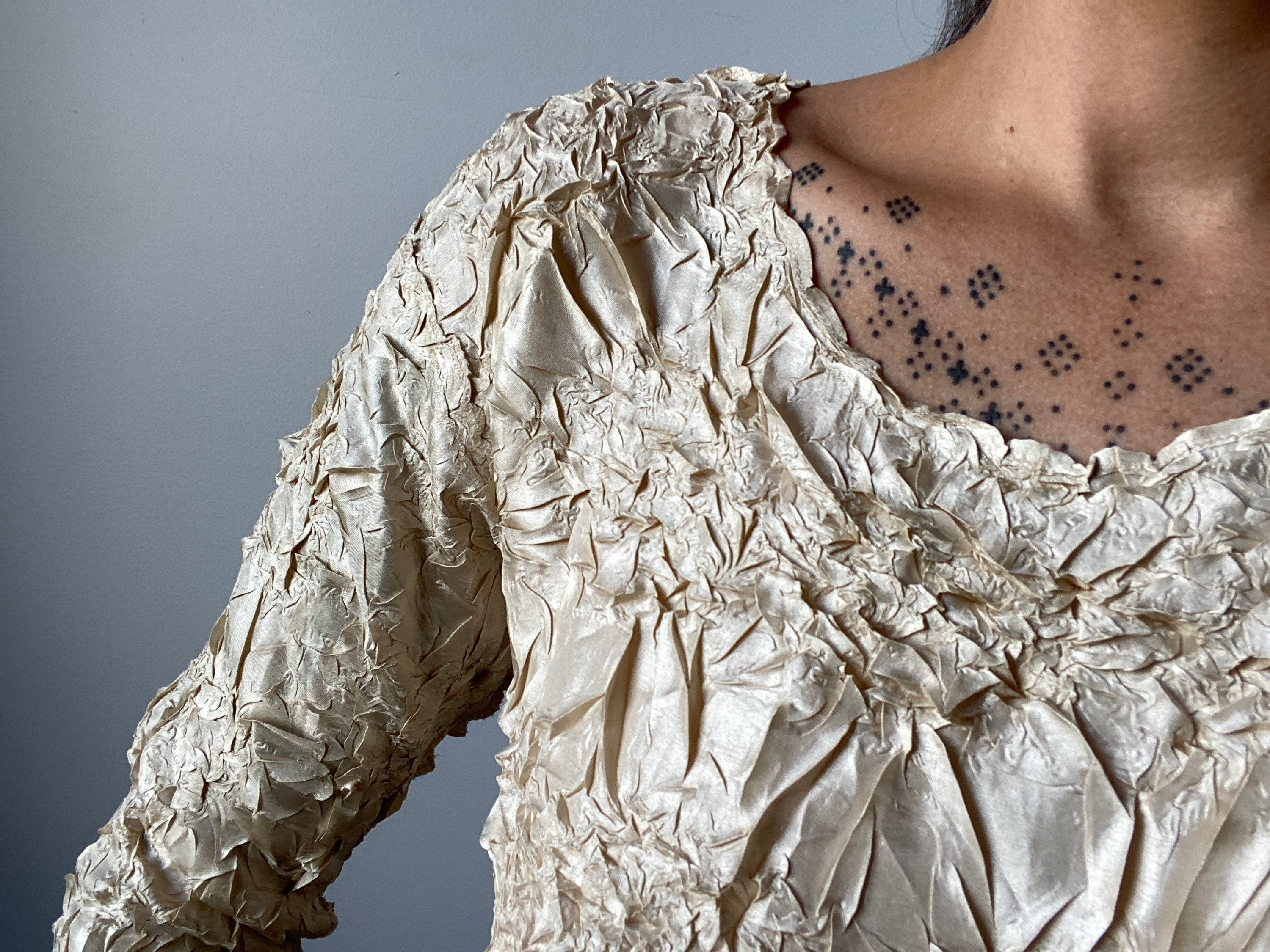 Vintage Crinkle Texture Blouse | Shop THRILLING