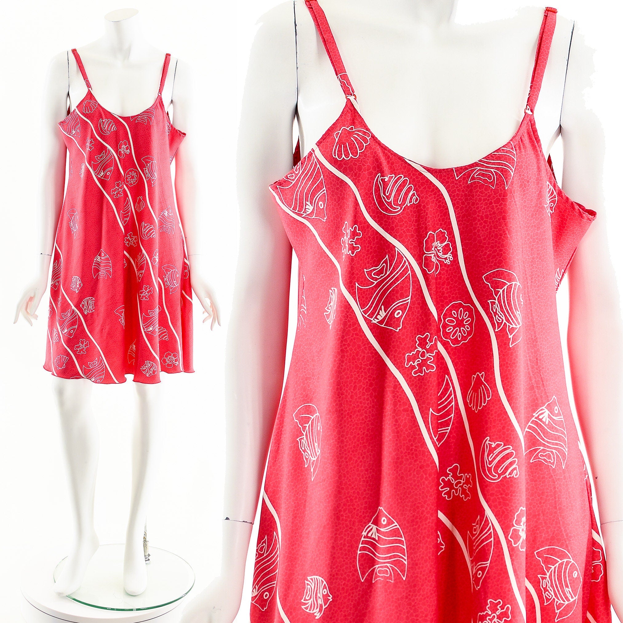 Vintage 90s Pink Tropical Fish Slip Dress | Shop THRILLING
