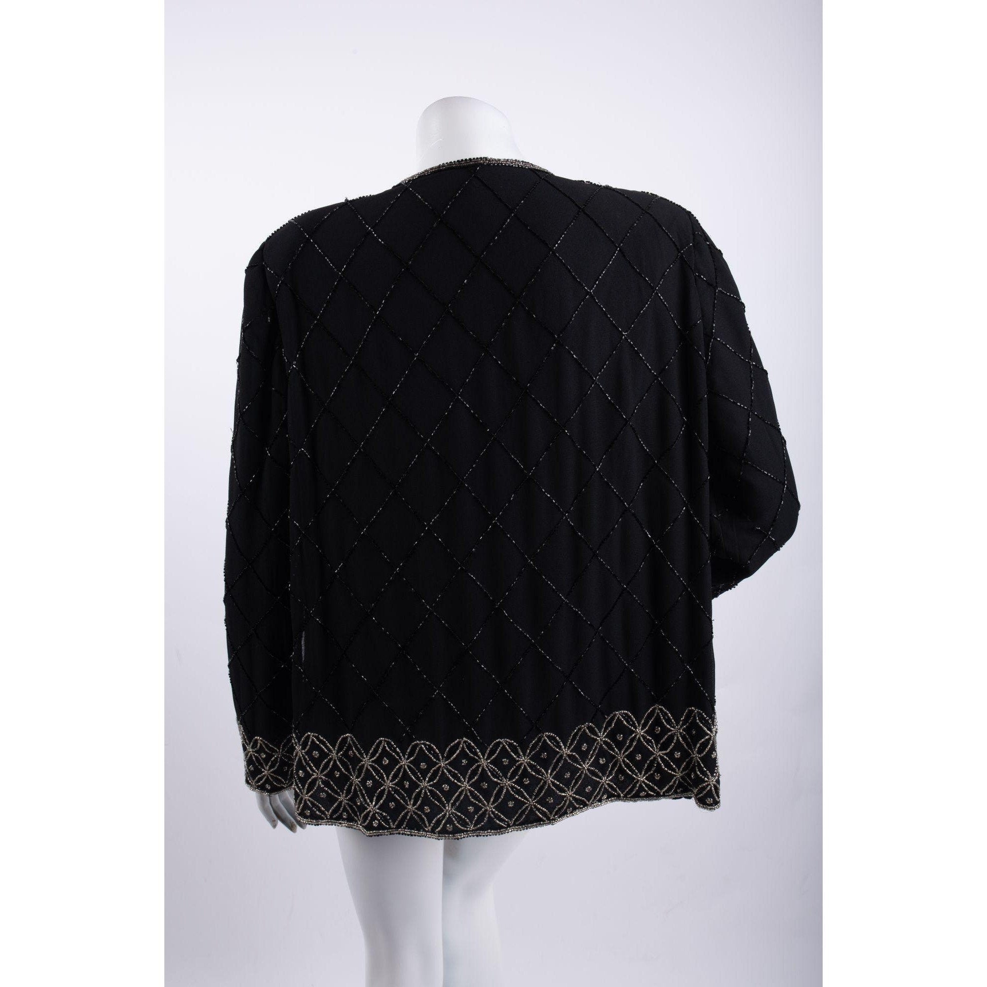 Vintage Jmd Ny Sequin Formal Black Beaded Jacket | Shop THRILLING