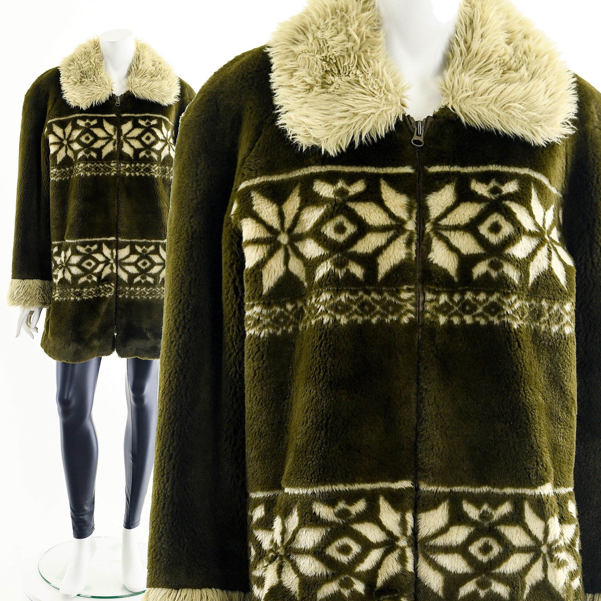 Vintage Fuzzy Sherpa Teddy Jacket 90s by Nordic Lights | Shop THRILLING