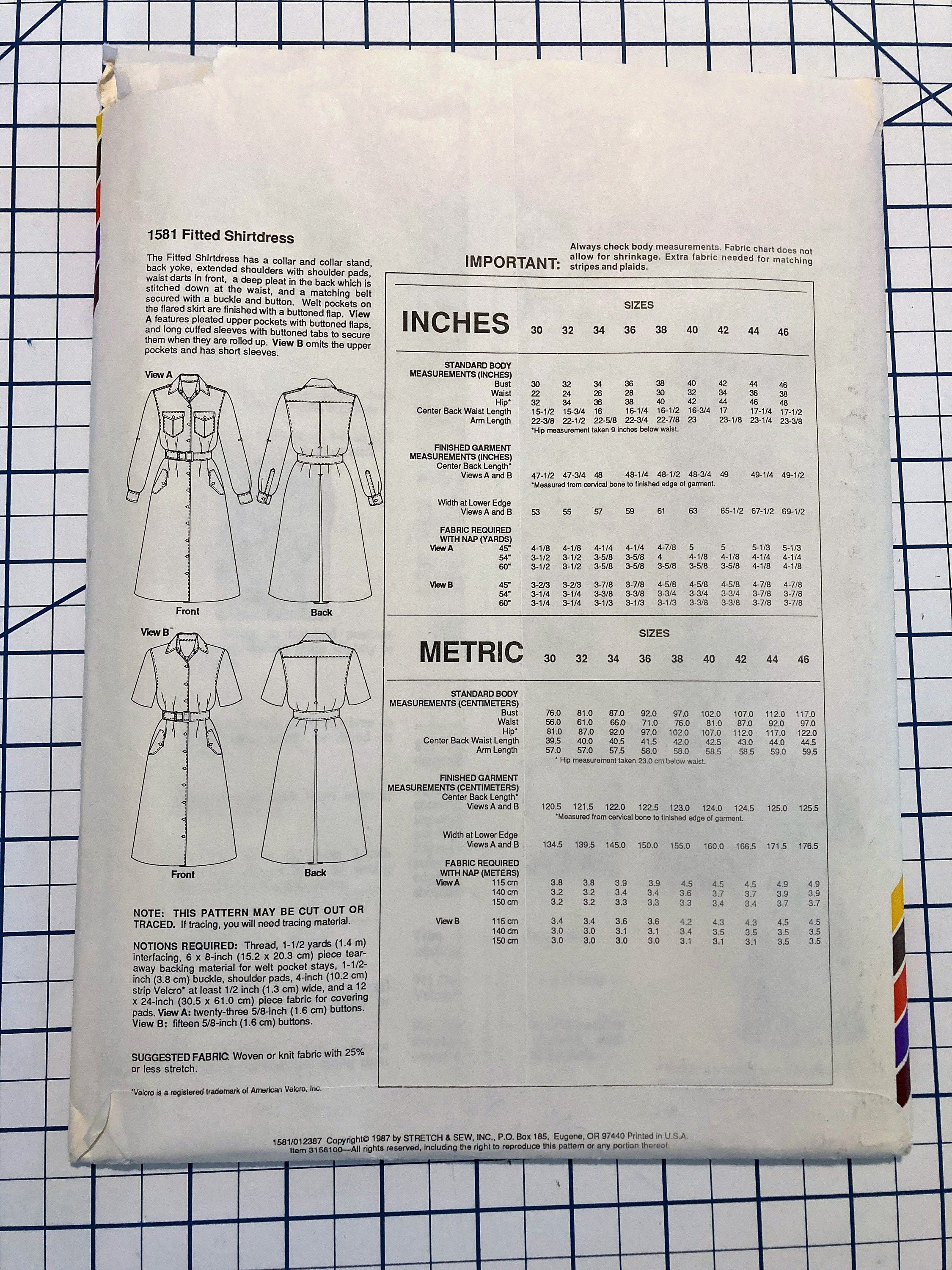 80s Shirt Dress Sewing Pattern Vintage Stretch and Sew Pattern | Shop ...