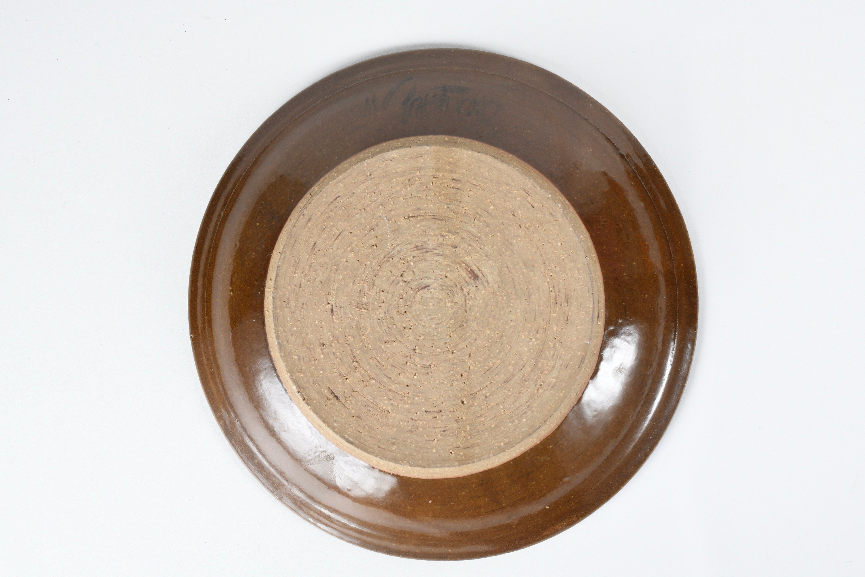 Vintage Studio Pottery Plate Handmade Artisan Brown Stoneware Dish ...