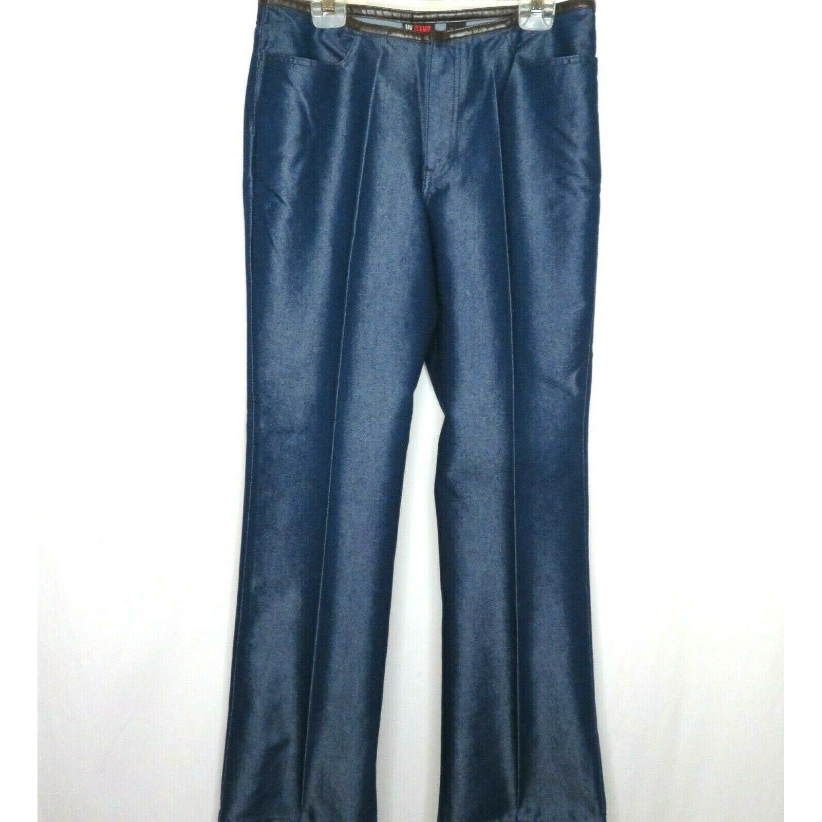 Vintage Shiny Blue Denim Faux Leather Jeans by NY Jeans | Shop THRILLING
