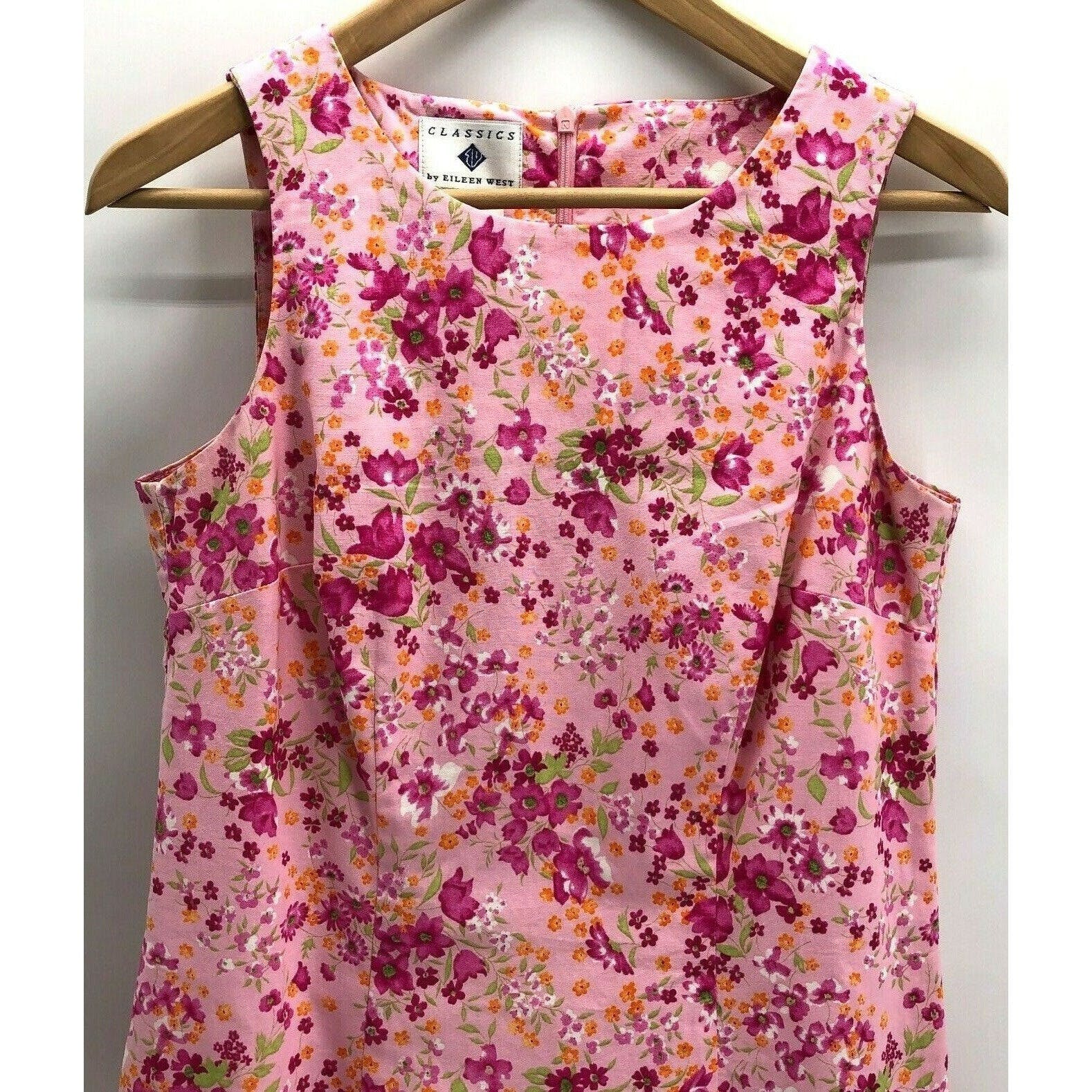 Vintage Floral Pink Sleeveless Dress by Classics by Eileen West | Shop ...