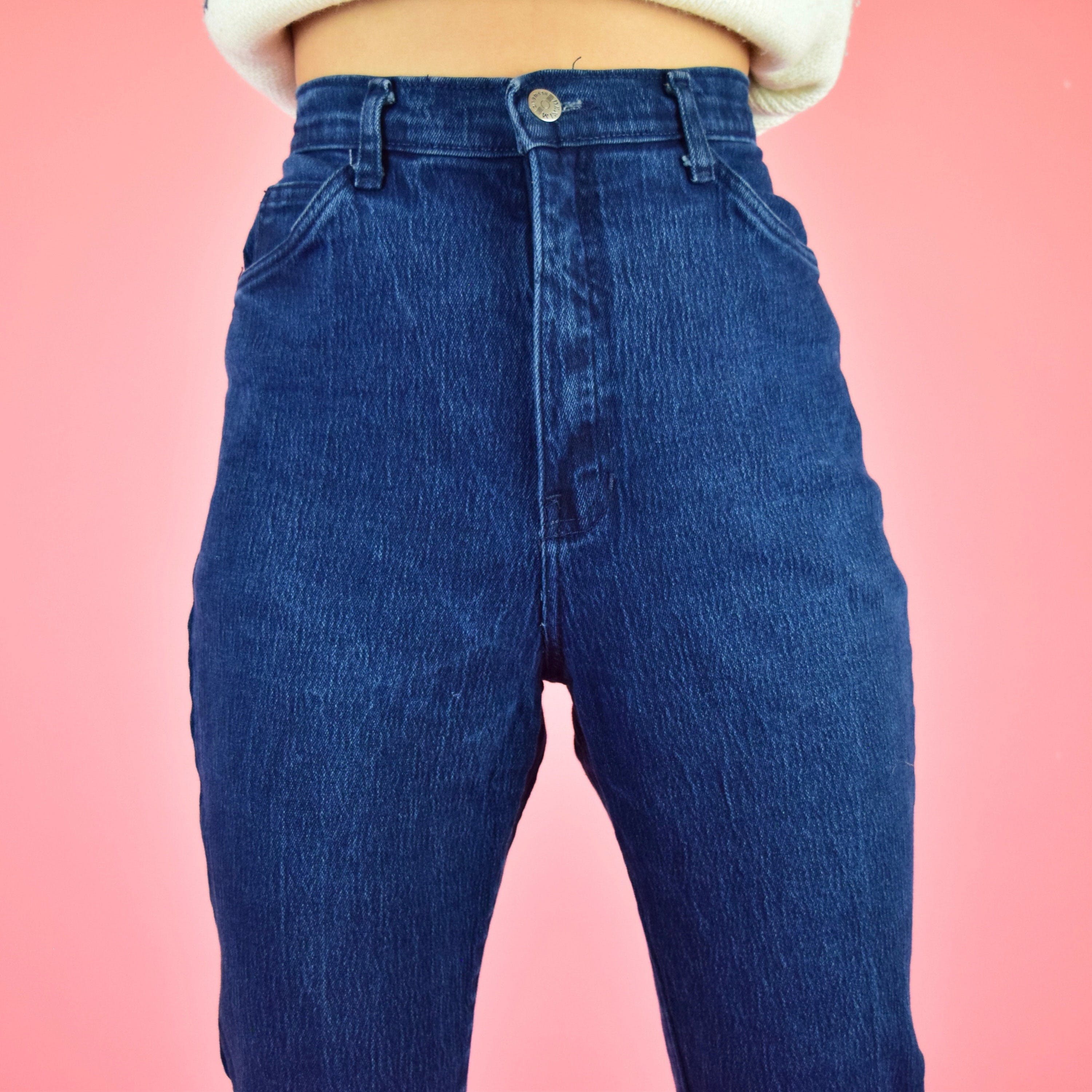 Vintage 80’s Dark Blue High Waisted Jeans | Shop THRILLING