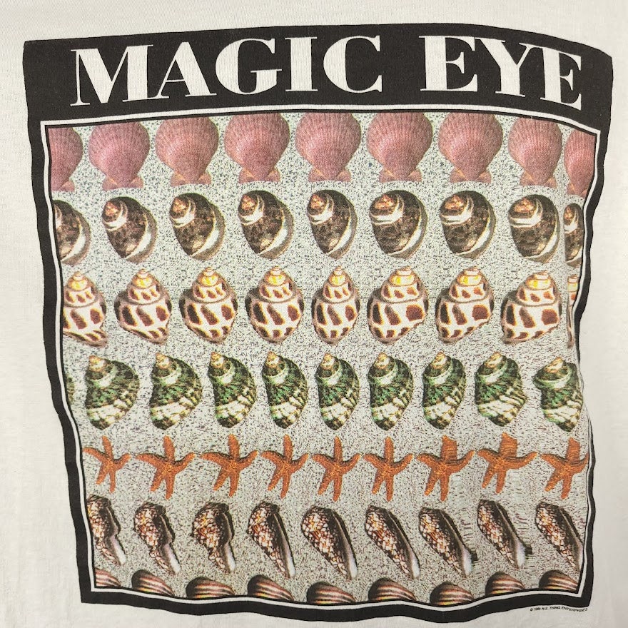 Vintage Men's 90s Magic Eye Sea Shells T-Shirt by Magic Eye | Shop ...