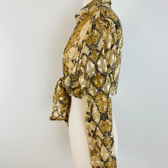 Vintage 90s 00s Snake Python Animal Print Blouse by notations | Shop ...