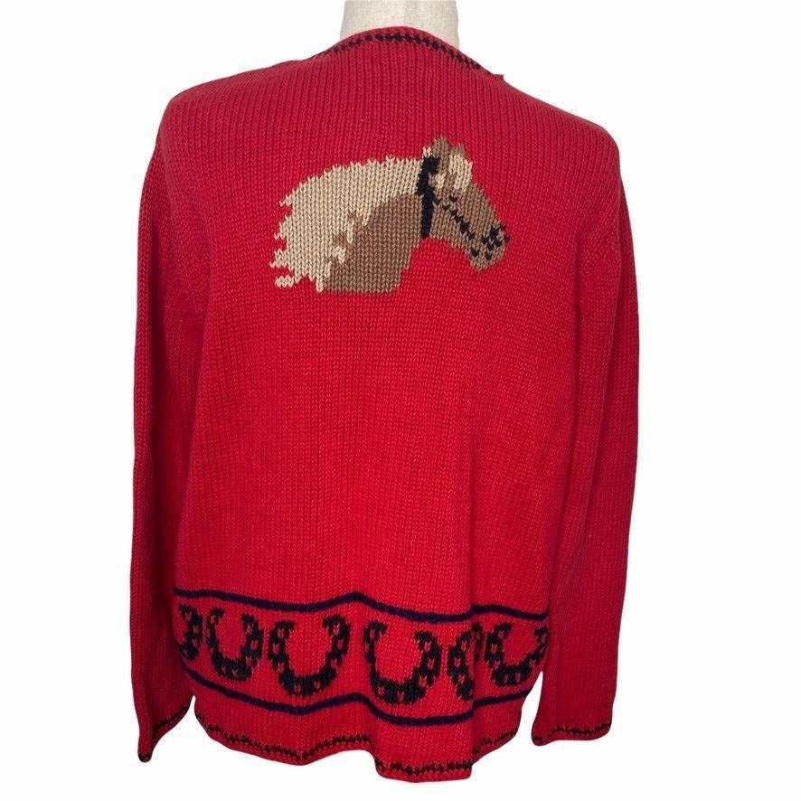 Vintage Western Equestrian Cowgirl Horses Cardigan Sweater | Shop THRILLING