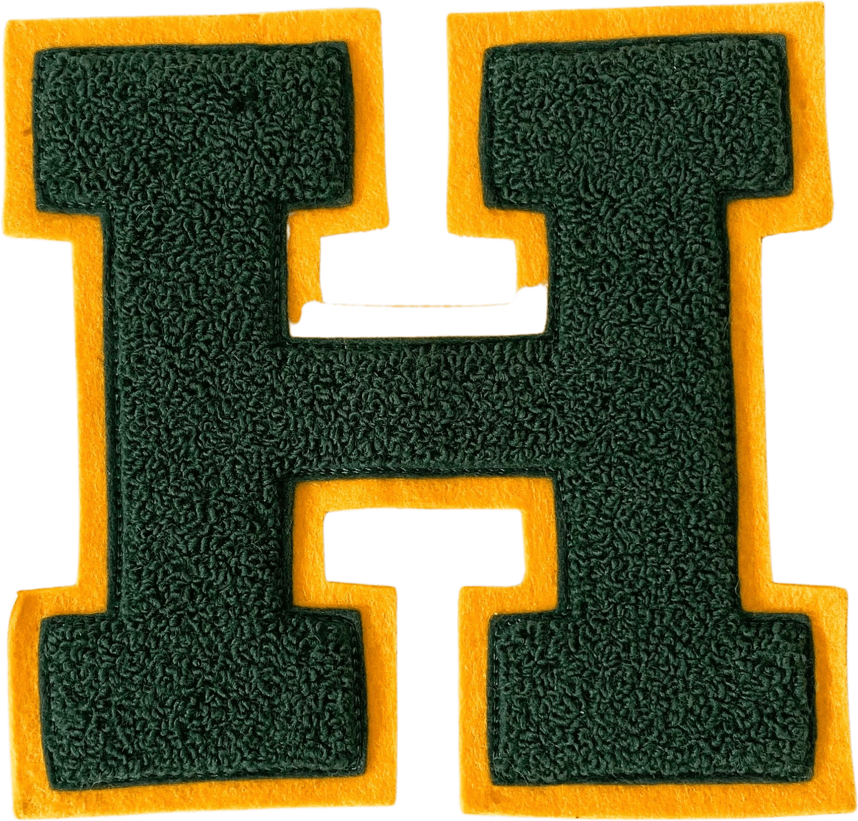 Vintage "h" Varsity Letter In Green and Yellow Vintage Letterman Patch ...