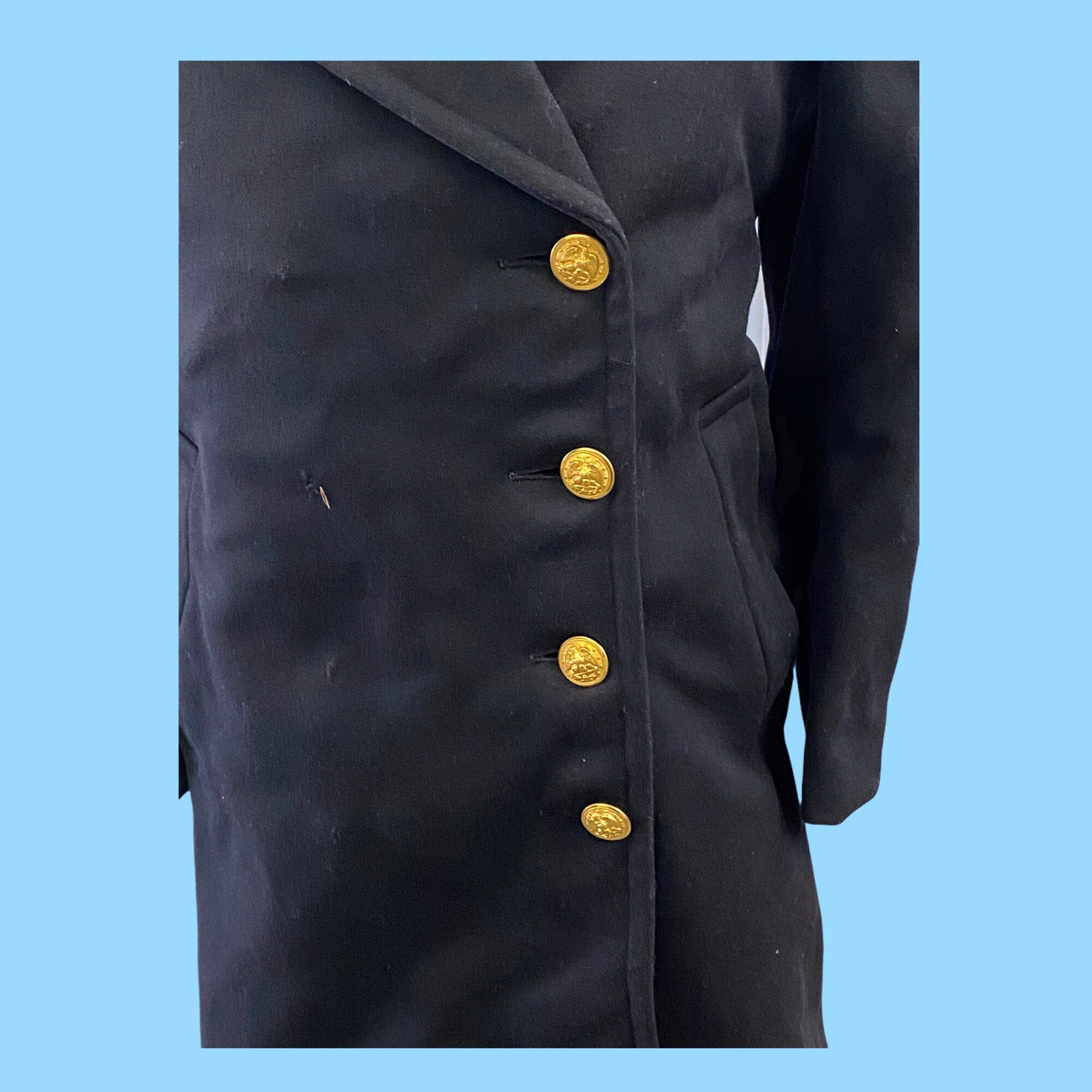 Vintage Us Navy Long Wool Officers Bridge Coat Usn | Shop THRILLING