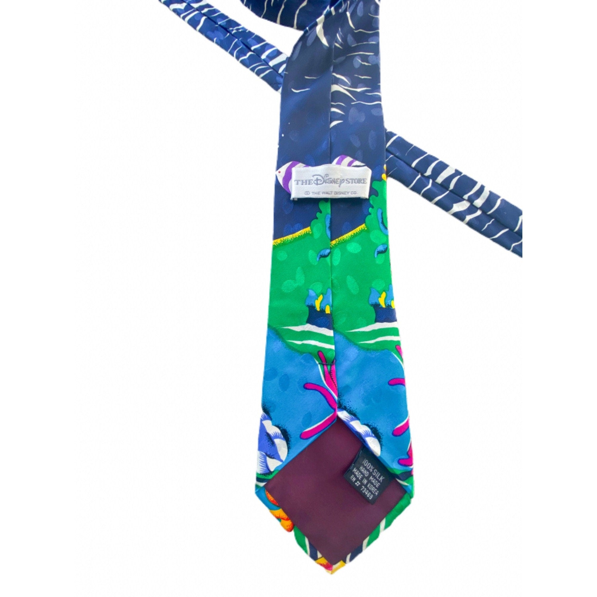 Vintage Rare Disney Store Blue Snorkeling Character Silk Neck Tie by ...