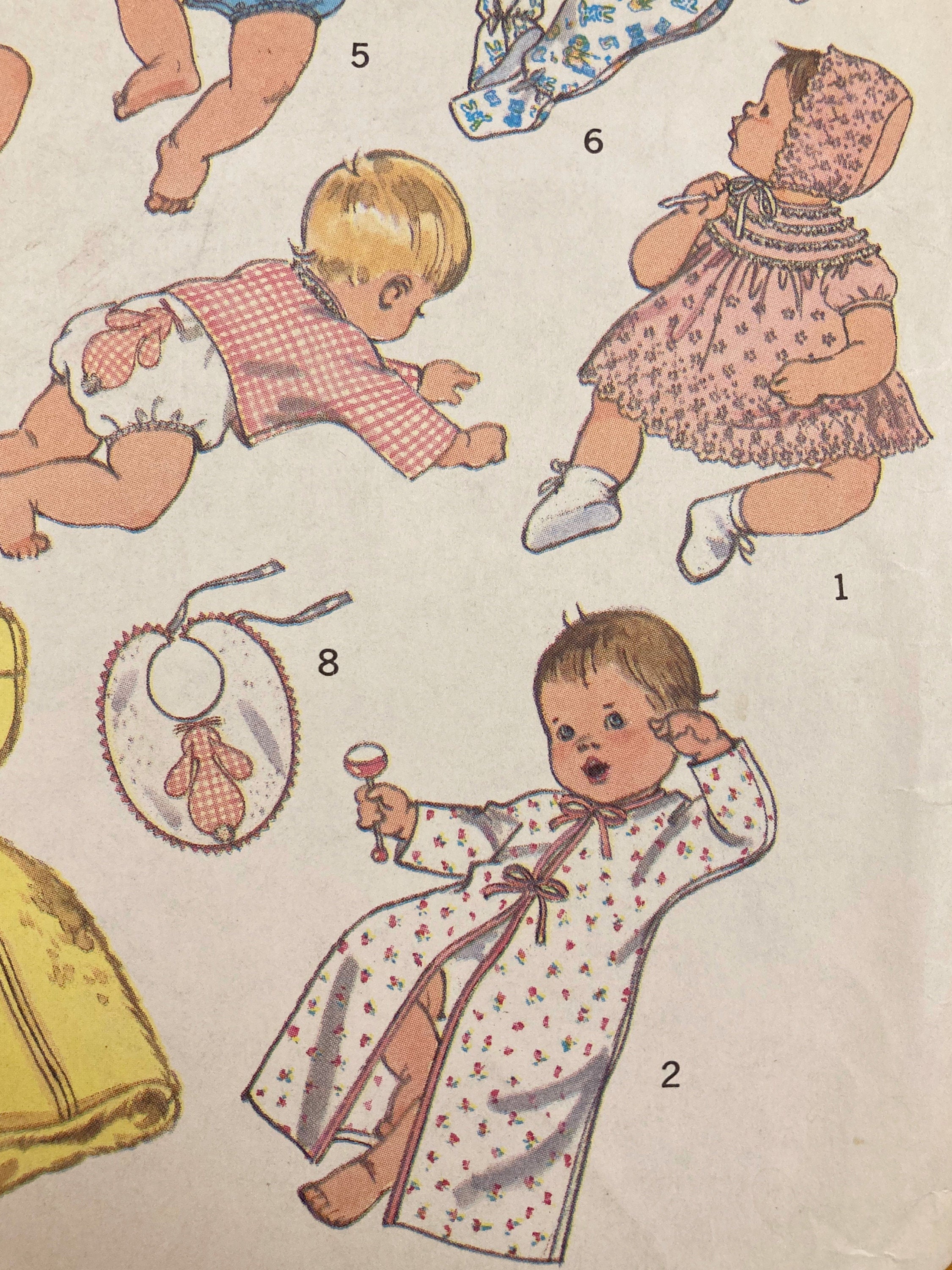 Infant Clothing Set Vintage Simplicity Sewing Pattern by Simplicity ...