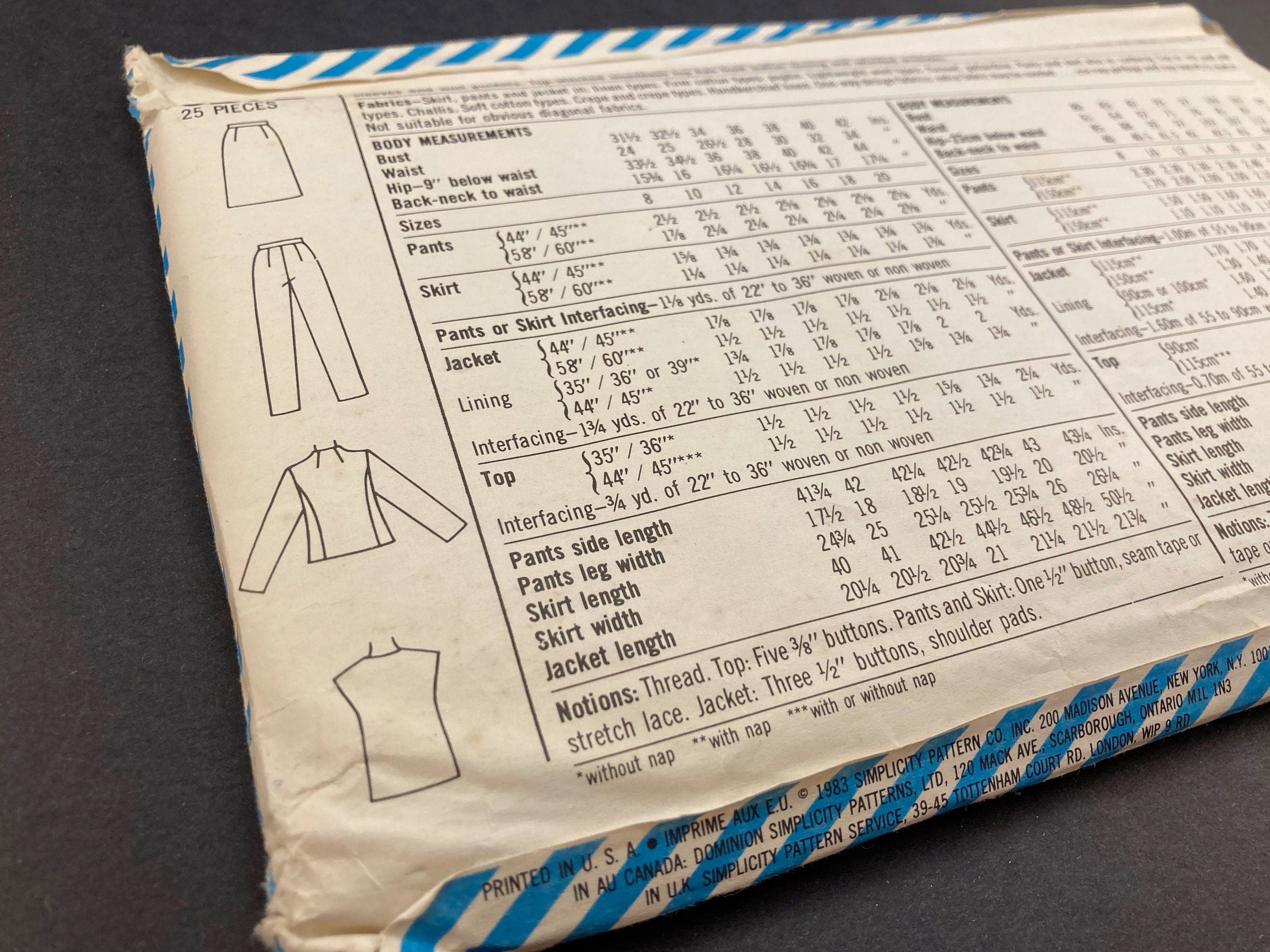 80s Skirt Suit and Pant Suit Pattern Vintage Simplicity Sewing Pattern ...