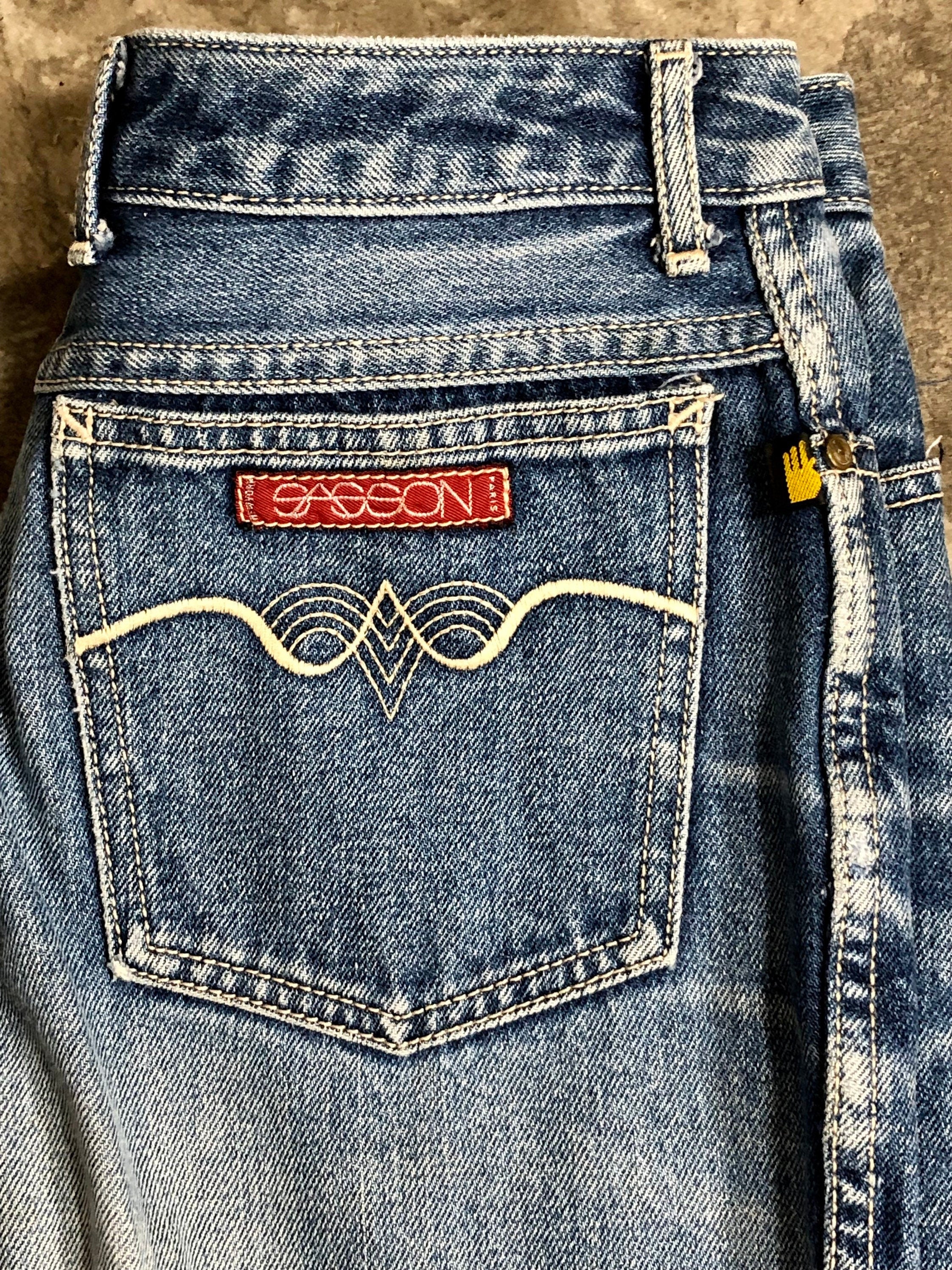 Vintage 70’s Sasson Distressed Blue Denim Jeans | Shop THRILLING